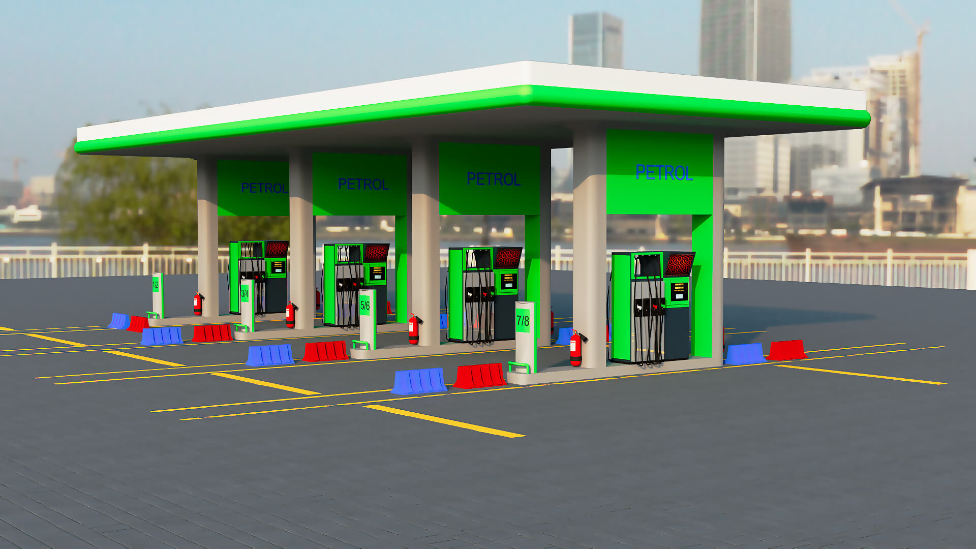 Gas Station Petrol Station - 3D Model by Shakurgo