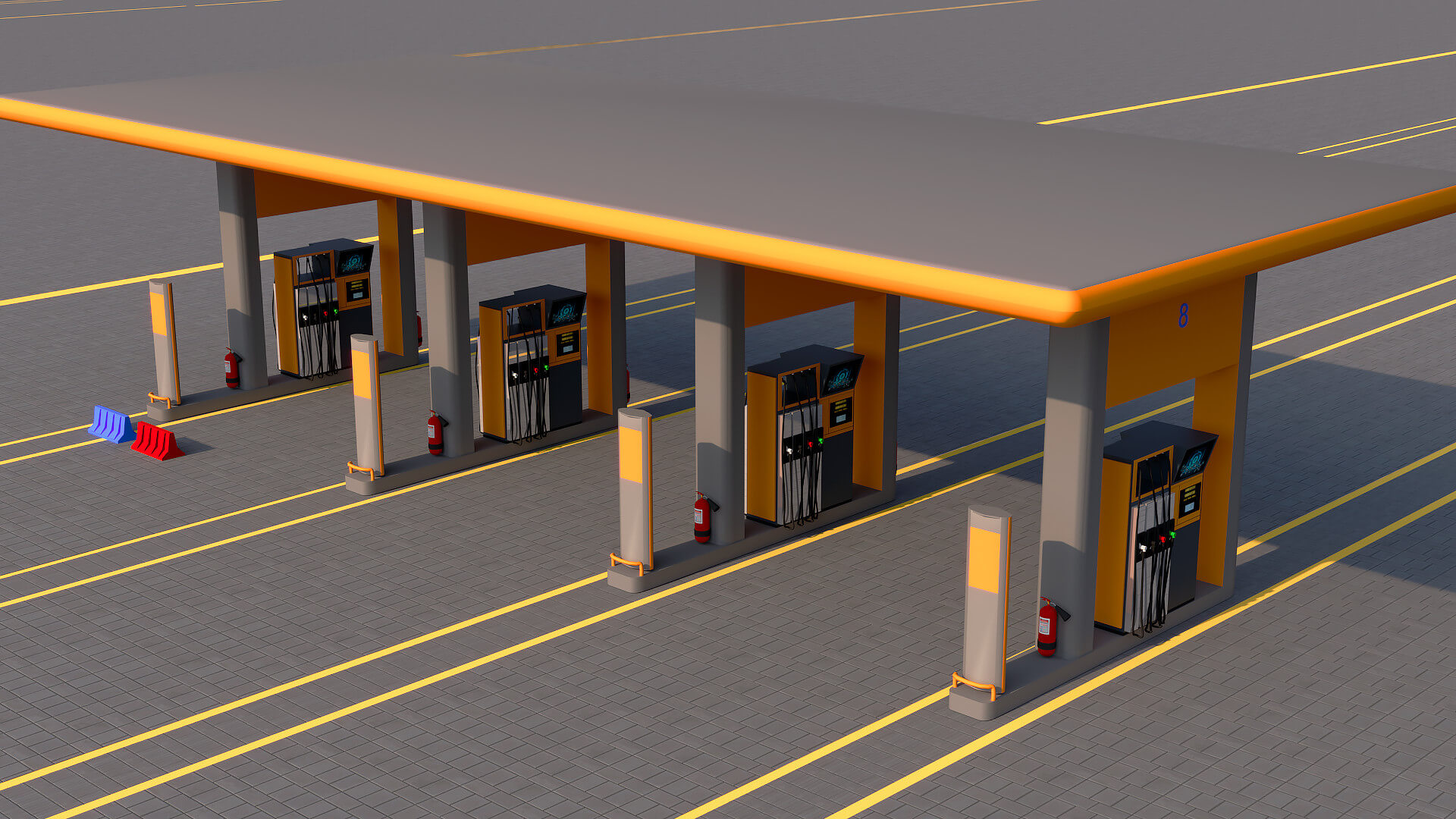 Gas Station petrol station - 3D Model by Shakurgo