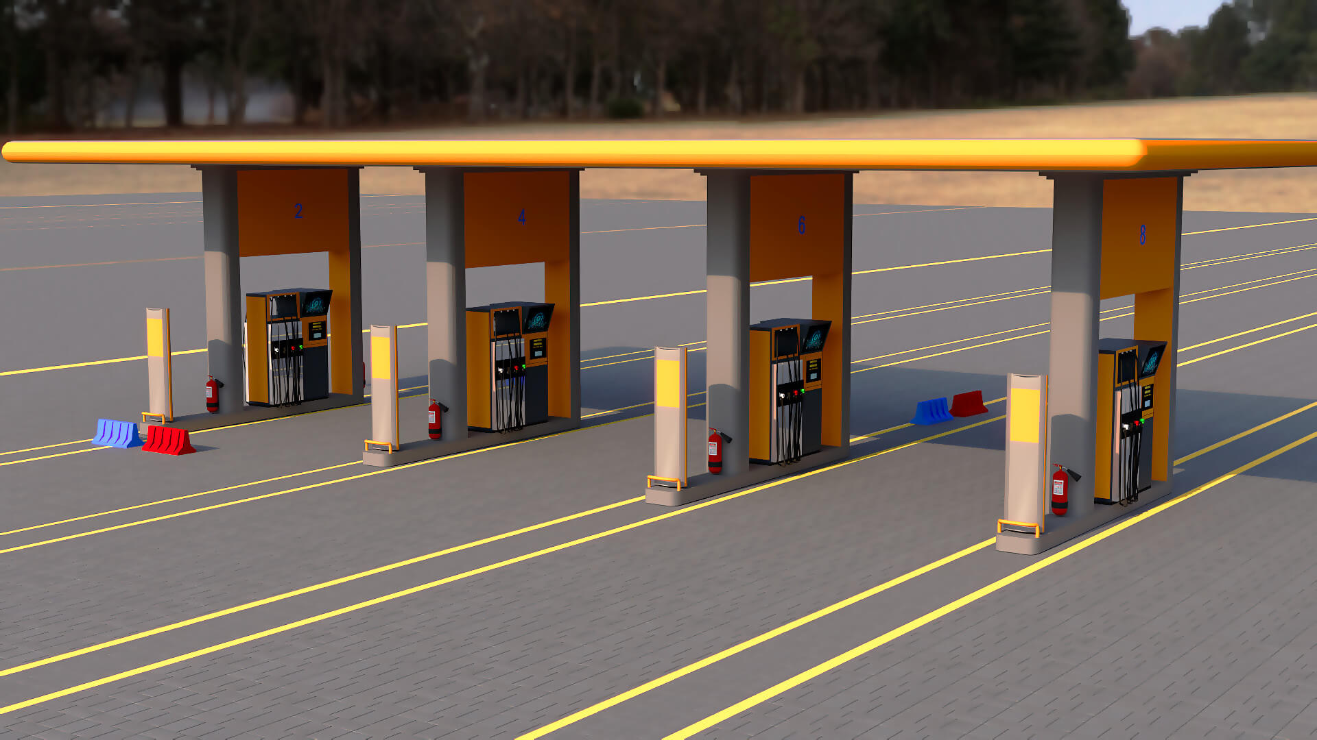 Gas Station petrol station - 3D Model by Shakurgo
