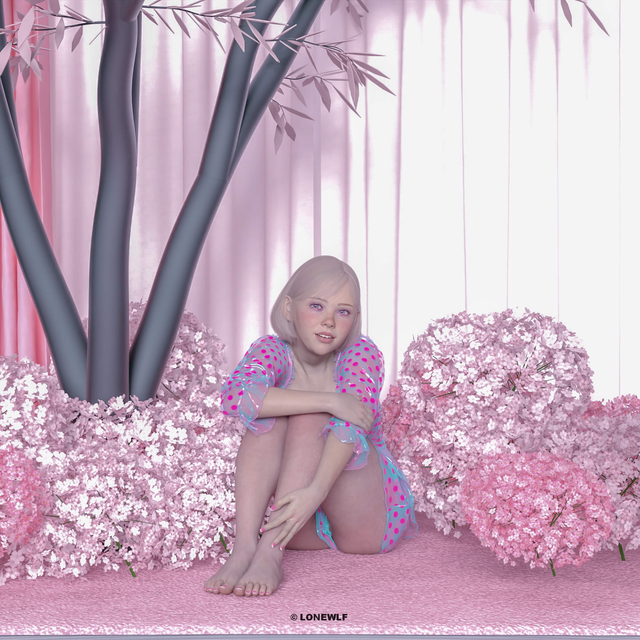 Maria in Pink 3D Render, Digital Art by Shamac5