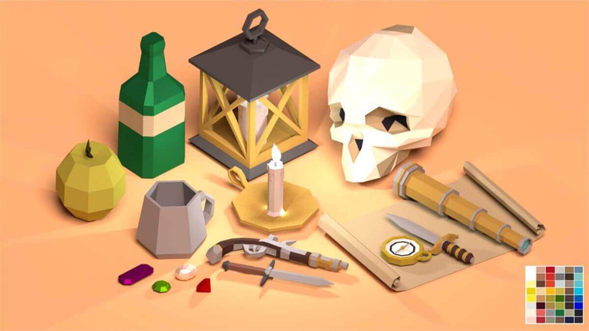38 Piece Pirate Prop Pack - 3D Model by ShaneWalsheCG