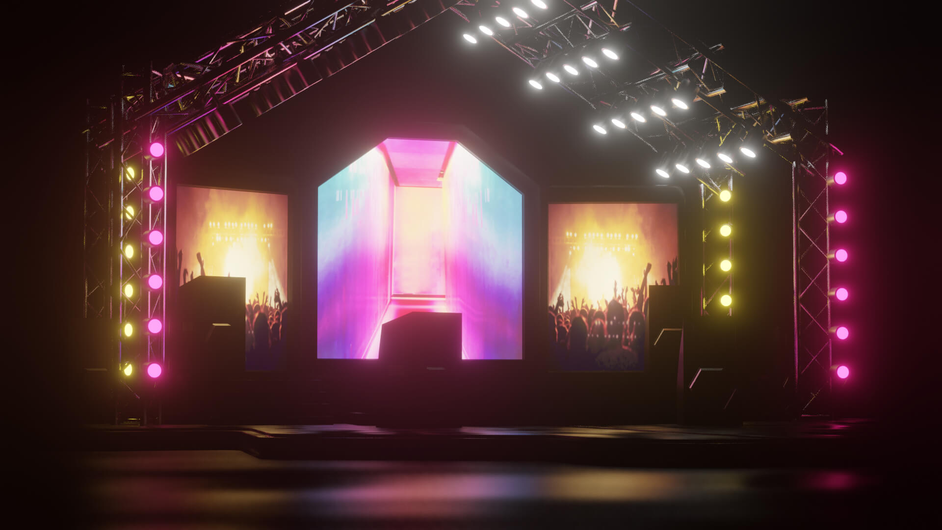 Entertainment Concert Event Stage 3D Model With Light by shaonf3d