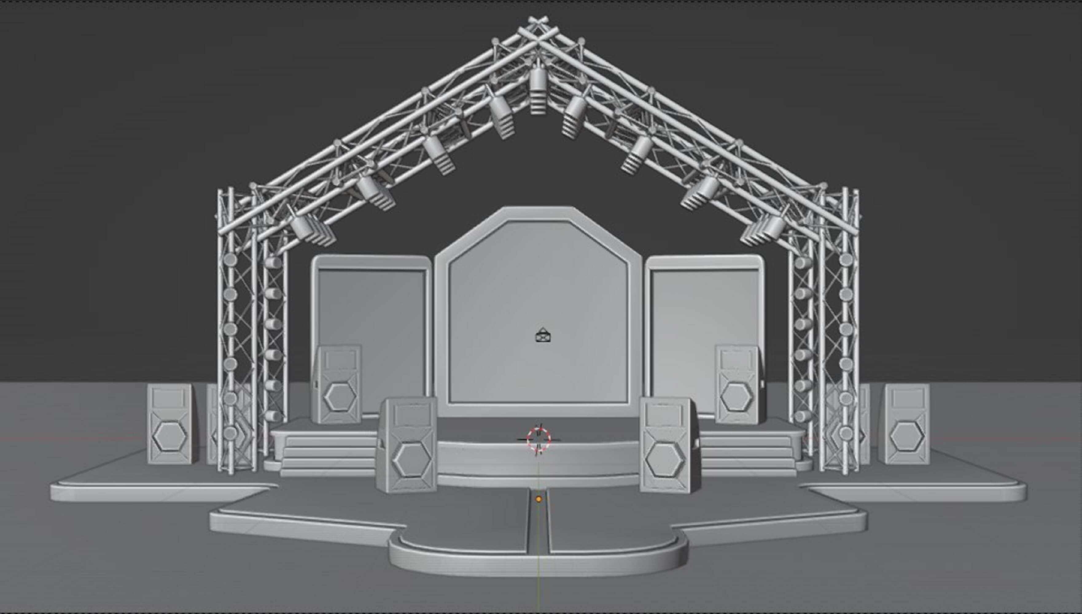 Entertainment Concert Event Stage 3D Model With Light by shaonf3d