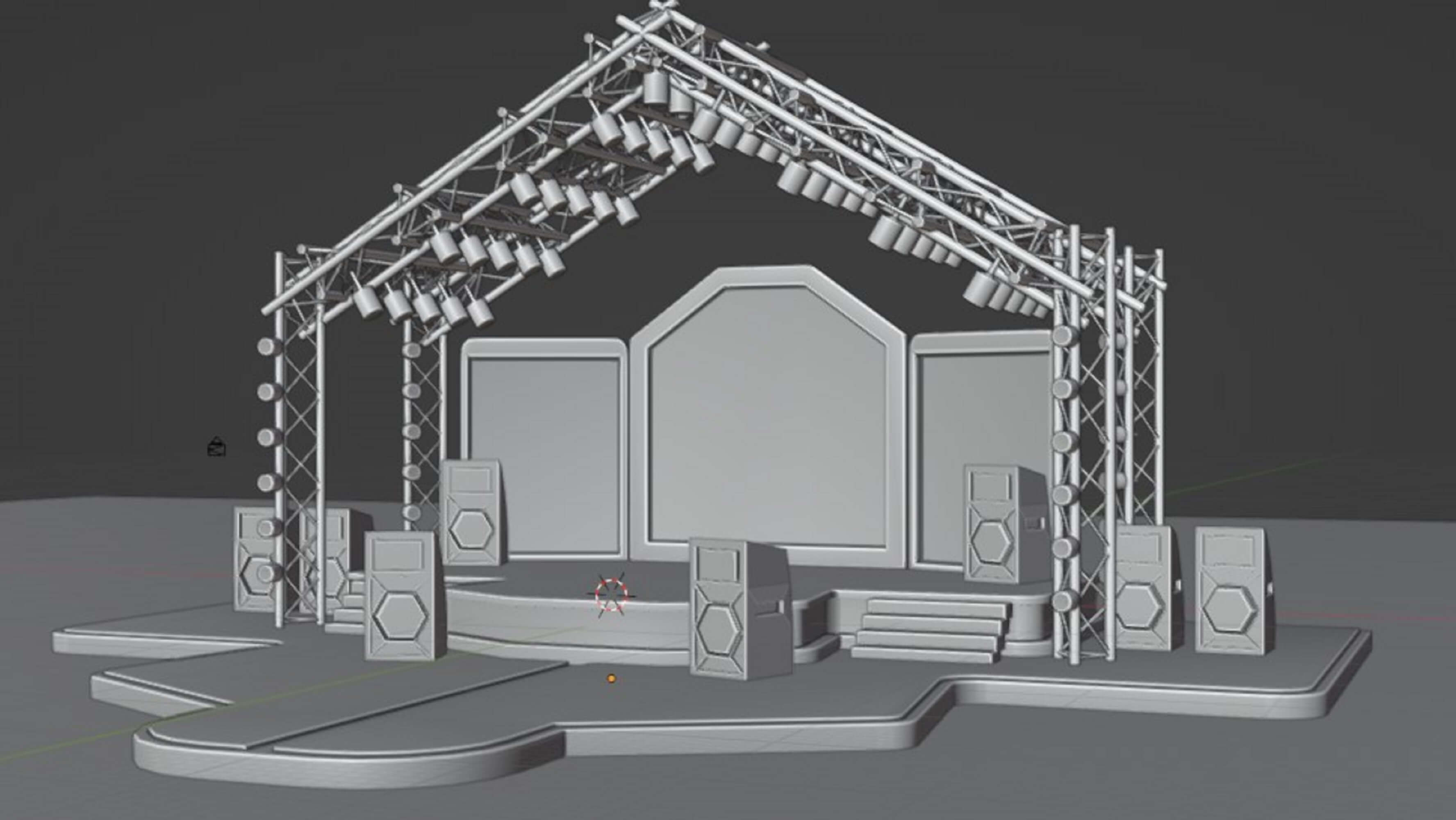 Entertainment Concert Event Stage 3D Model With Light by shaonf3d