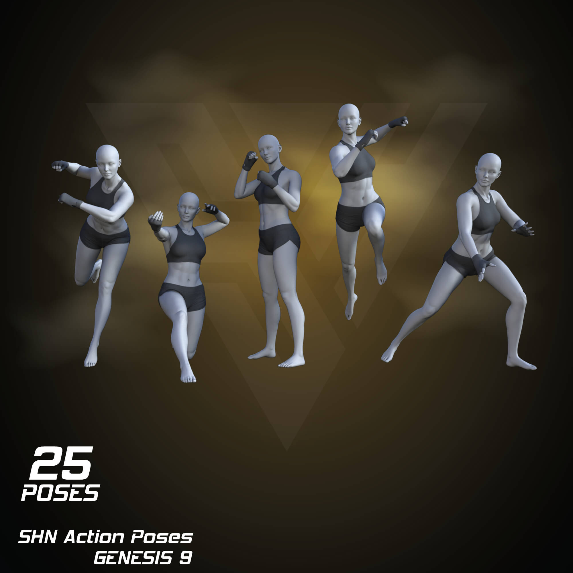 Shn Action Poses for Genesis 9 - Daz Content by shayanick