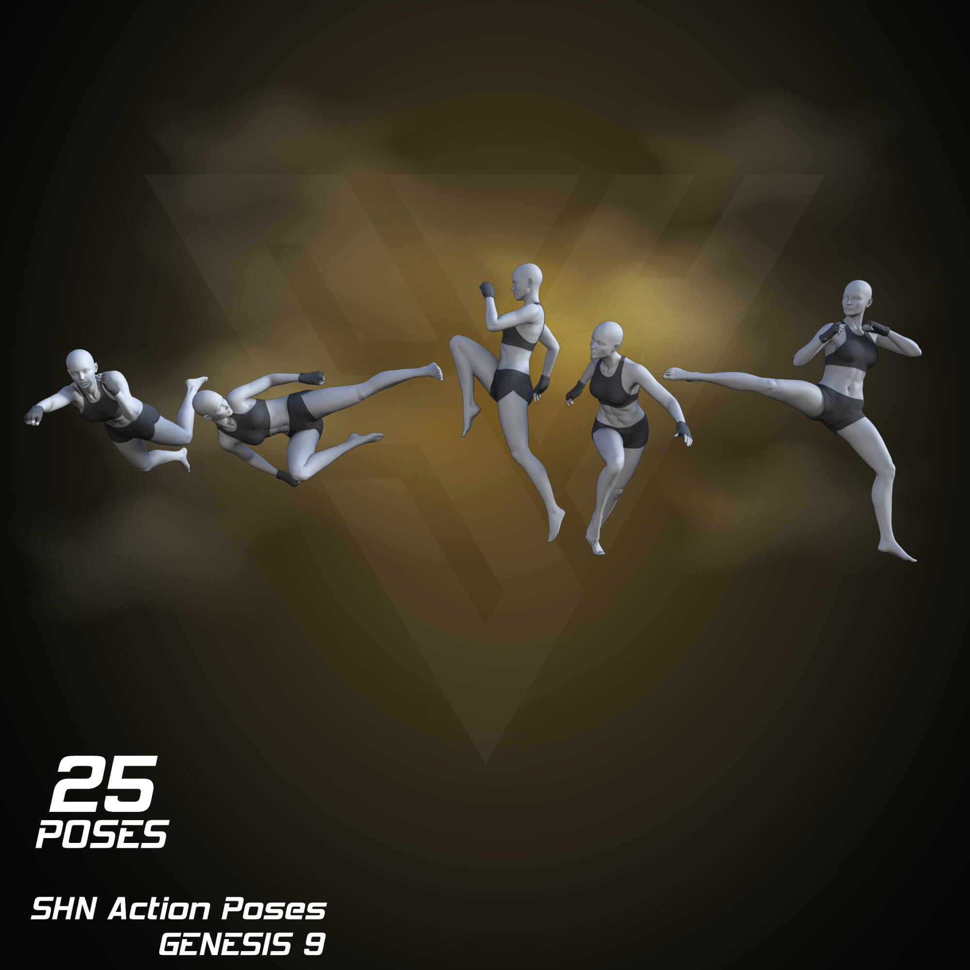 Shn Action Poses for Genesis 9 - Daz Content by shayanick
