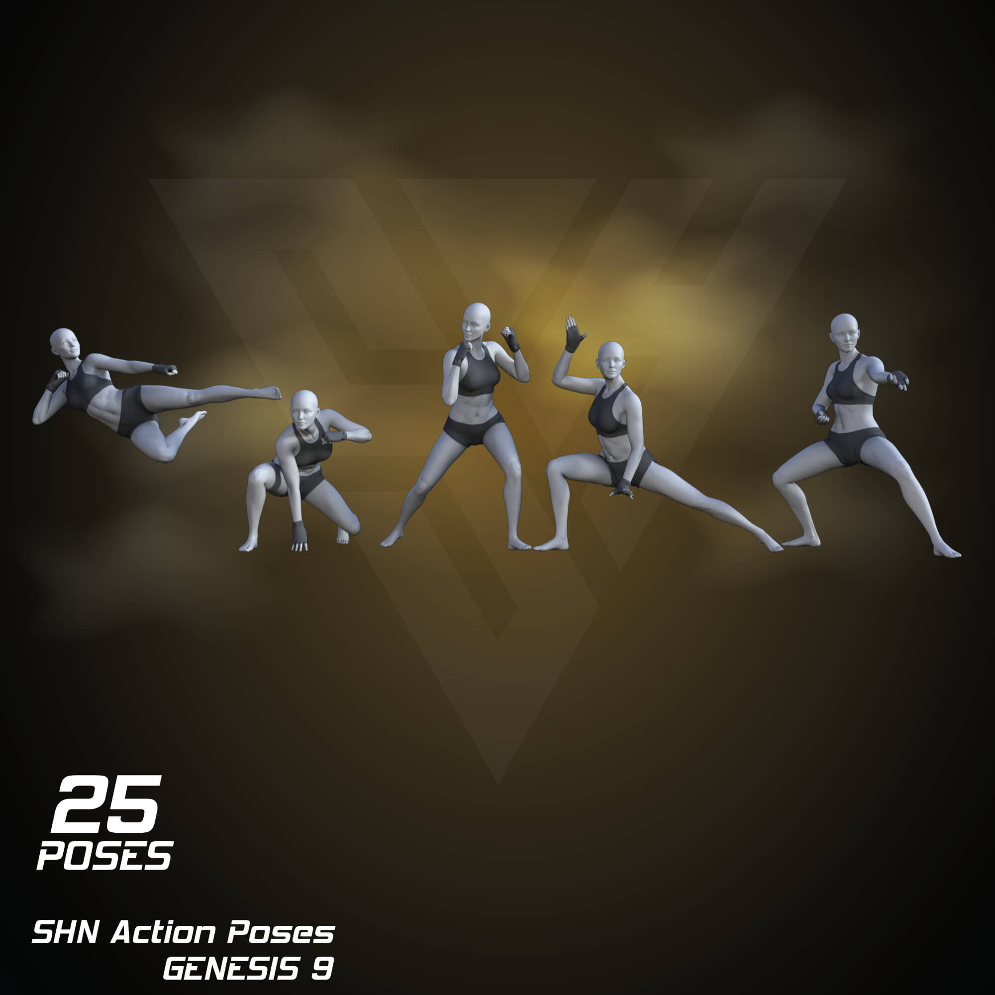 Shn Action Poses for Genesis 9 - Daz Content by shayanick