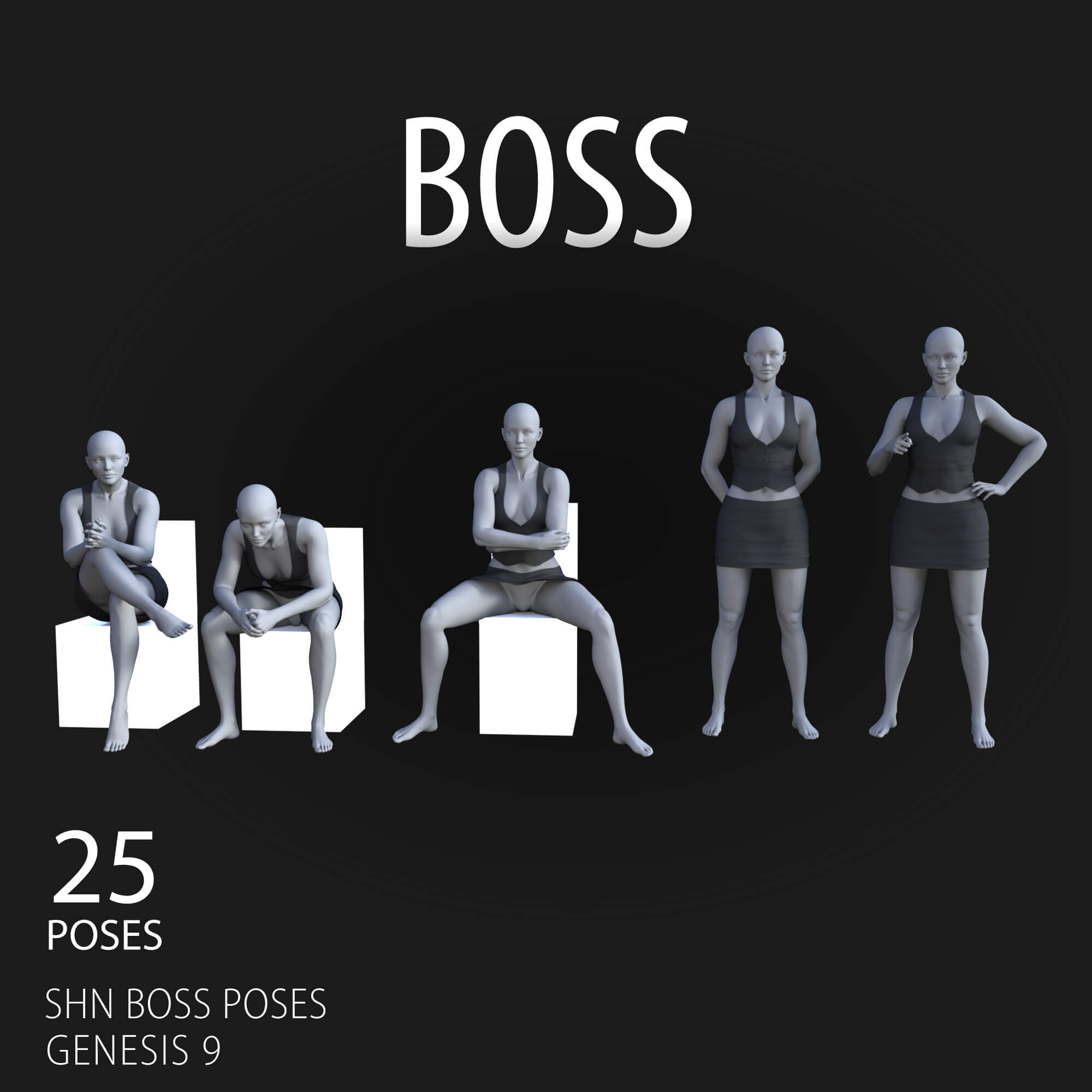 Shn Boss Poses - Daz Content by shayanick