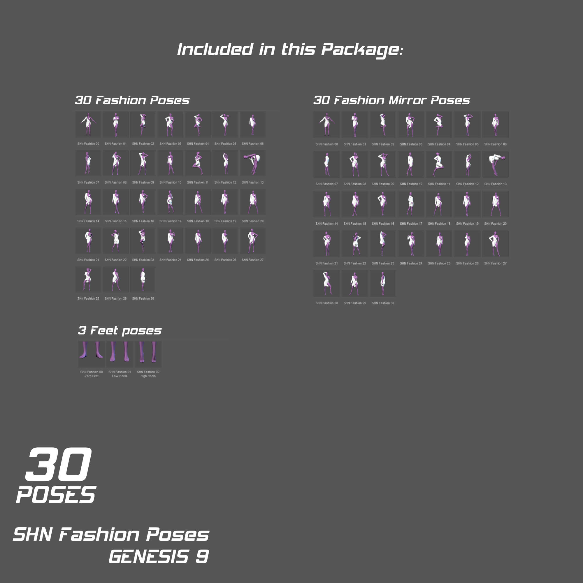 Shn Fashion Poses for Genesis 9 Female - Daz Content by shayanick
