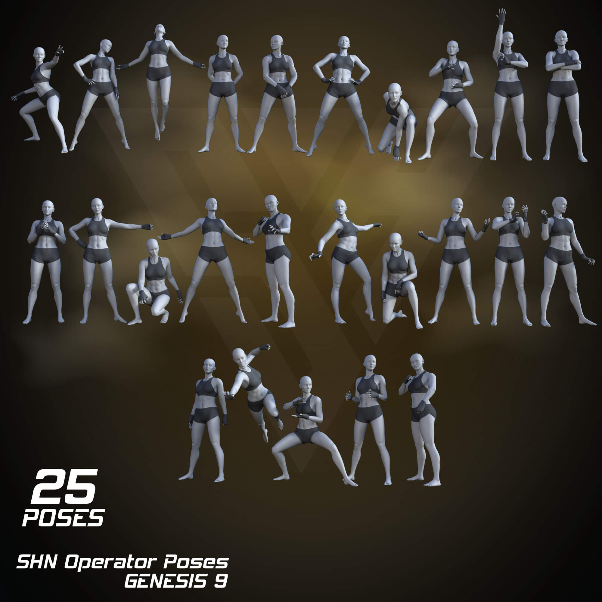 Shn Operator Poses for Genesis 9 - Daz Content by shayanick