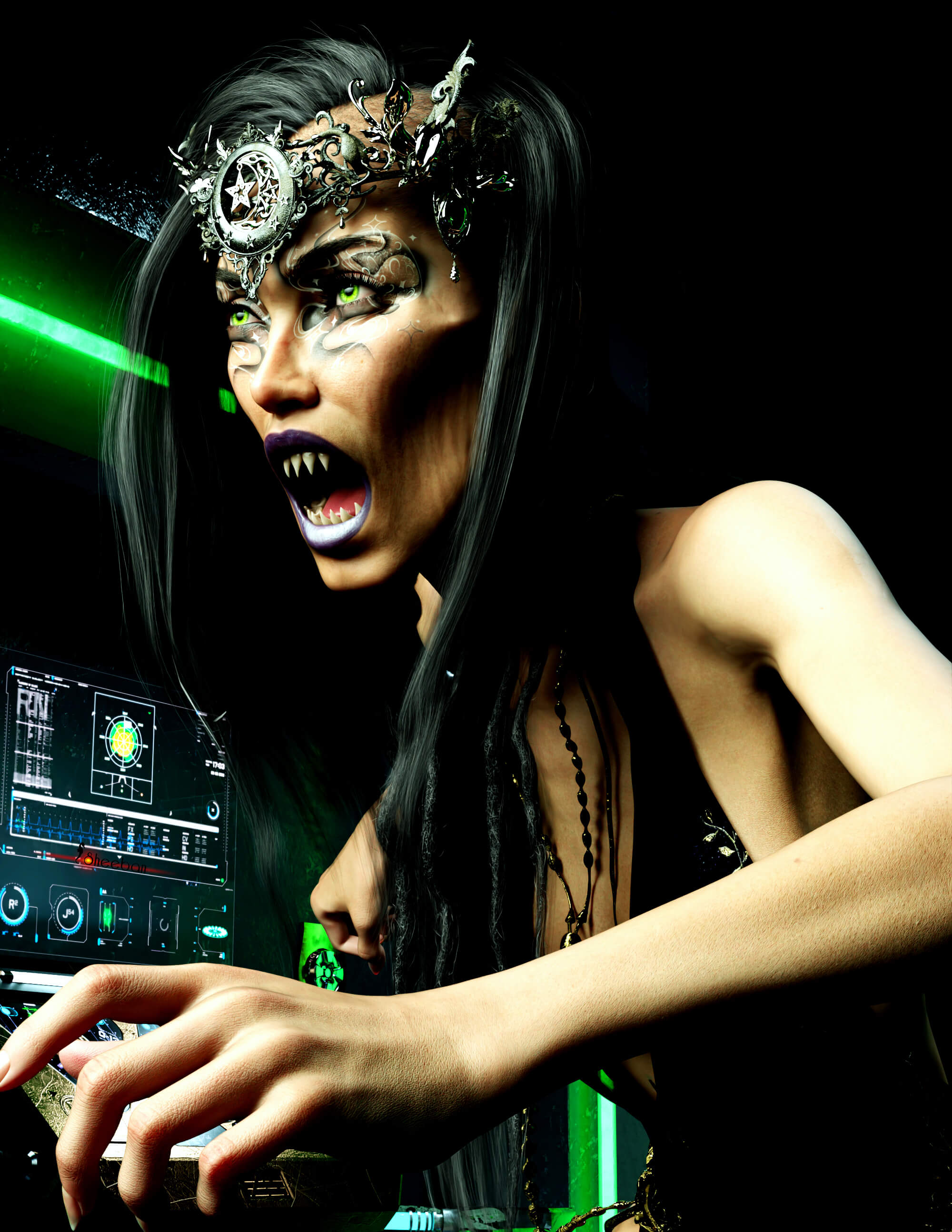 Alien Nightmare 3D Render, Digital Art by Sheeban