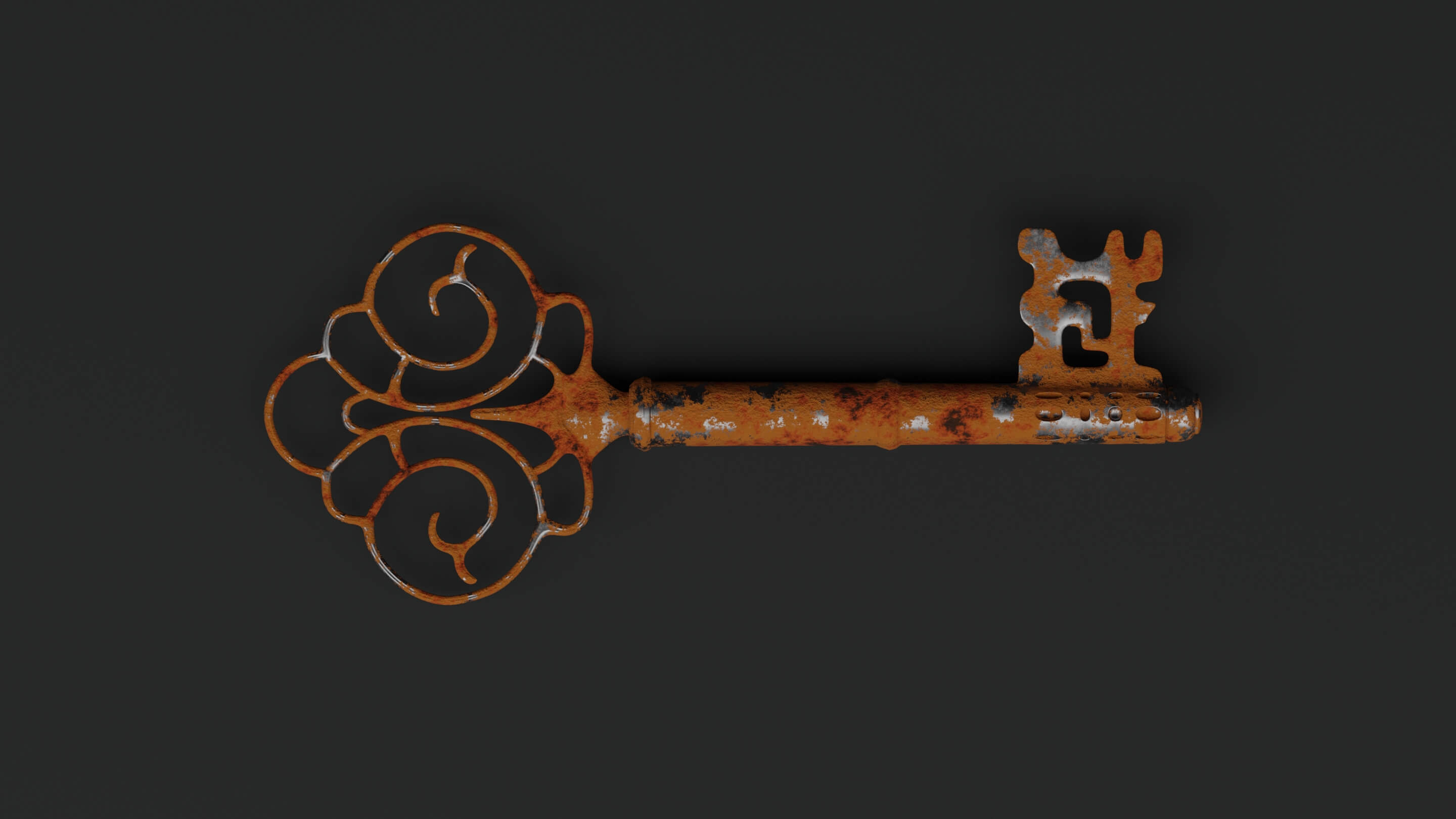 Antique Rusted Key - 3D Model by ShehataDesigns