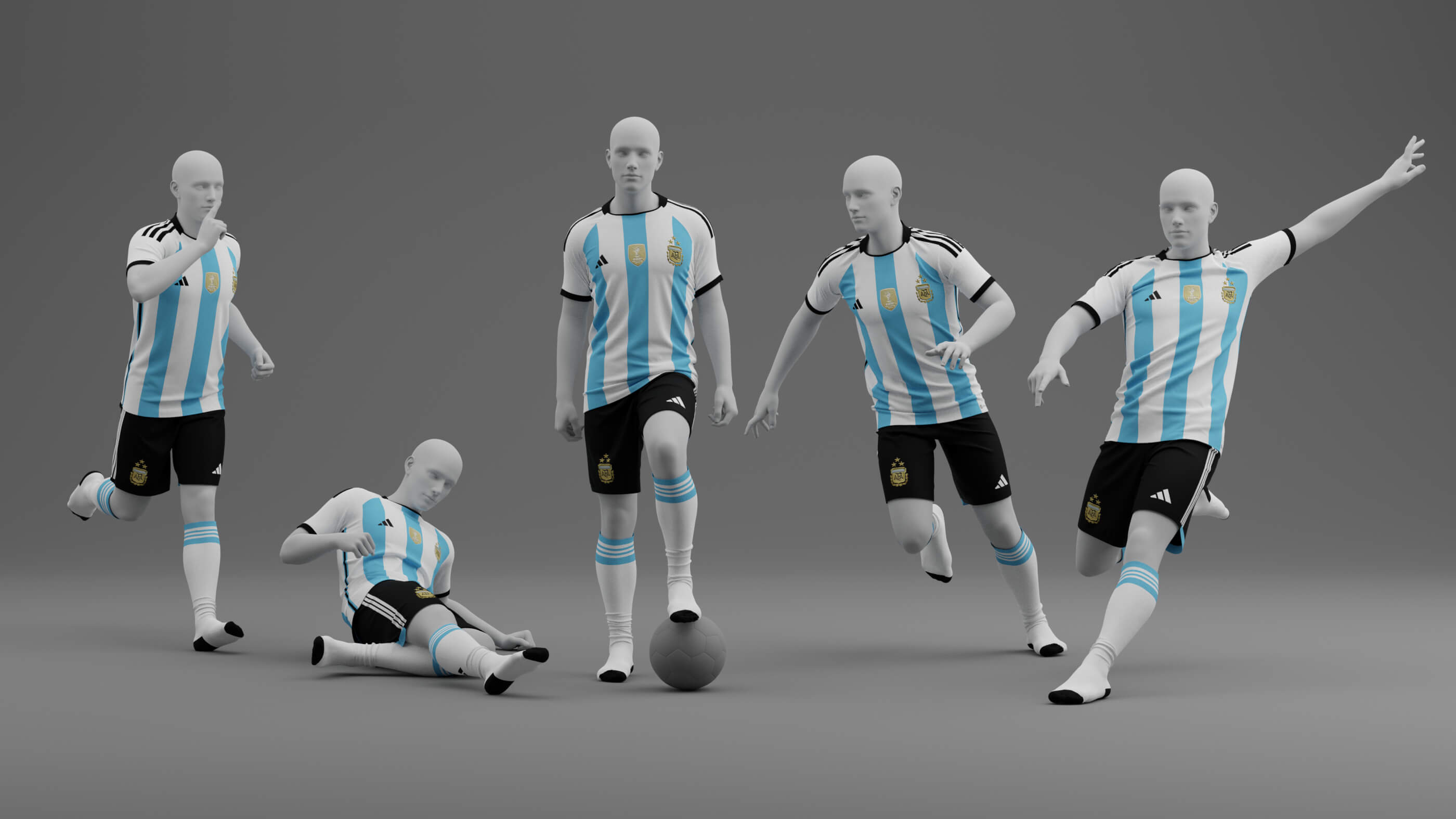 Argentina 2022 Home Kit Poses - 3D Model by ShehataDesigns