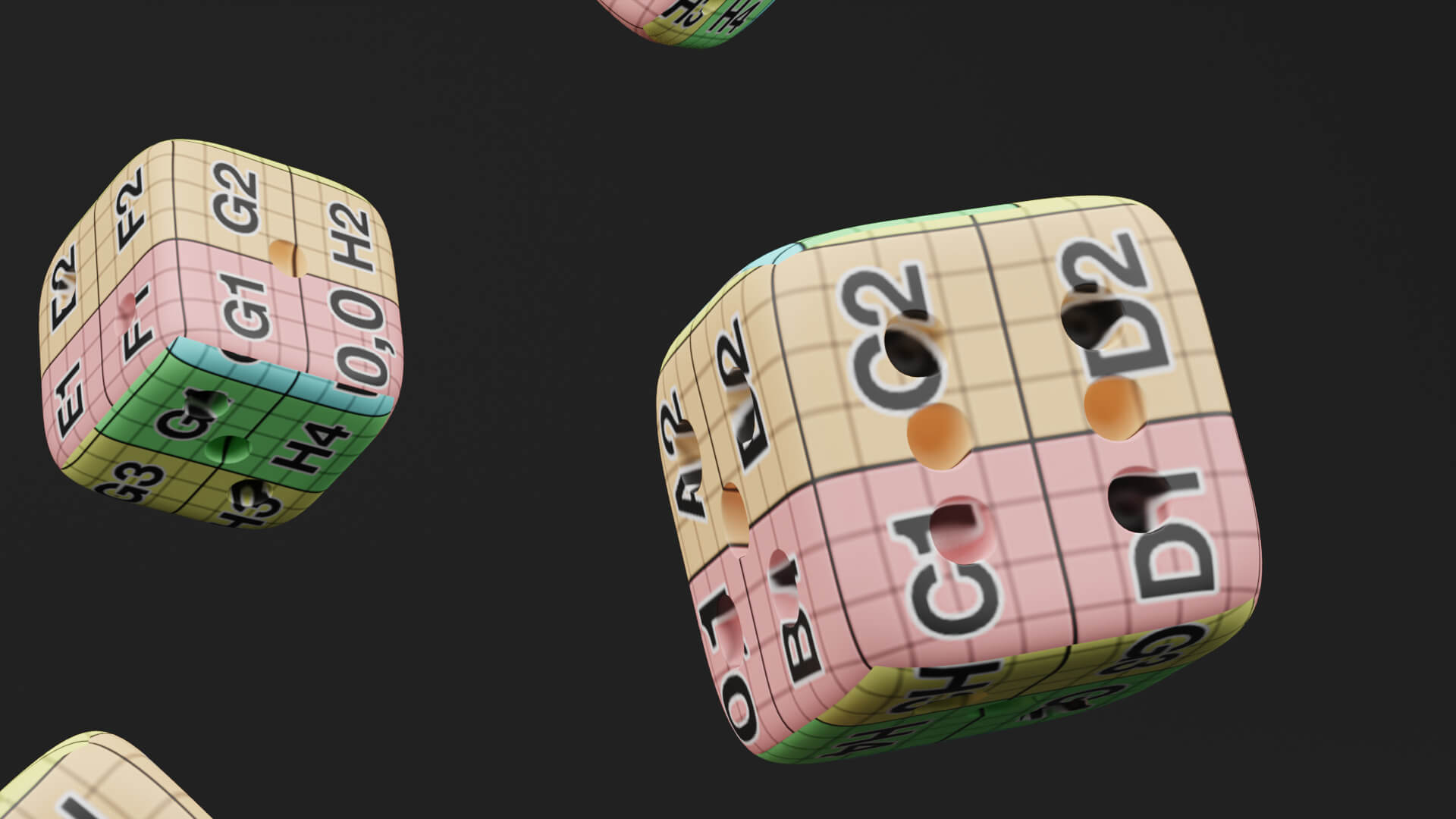Black Roleplaying Dice - 3D Model by ShehataDesigns