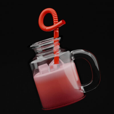 Strawberry Milkshake - 3D Model by ShehataDesigns