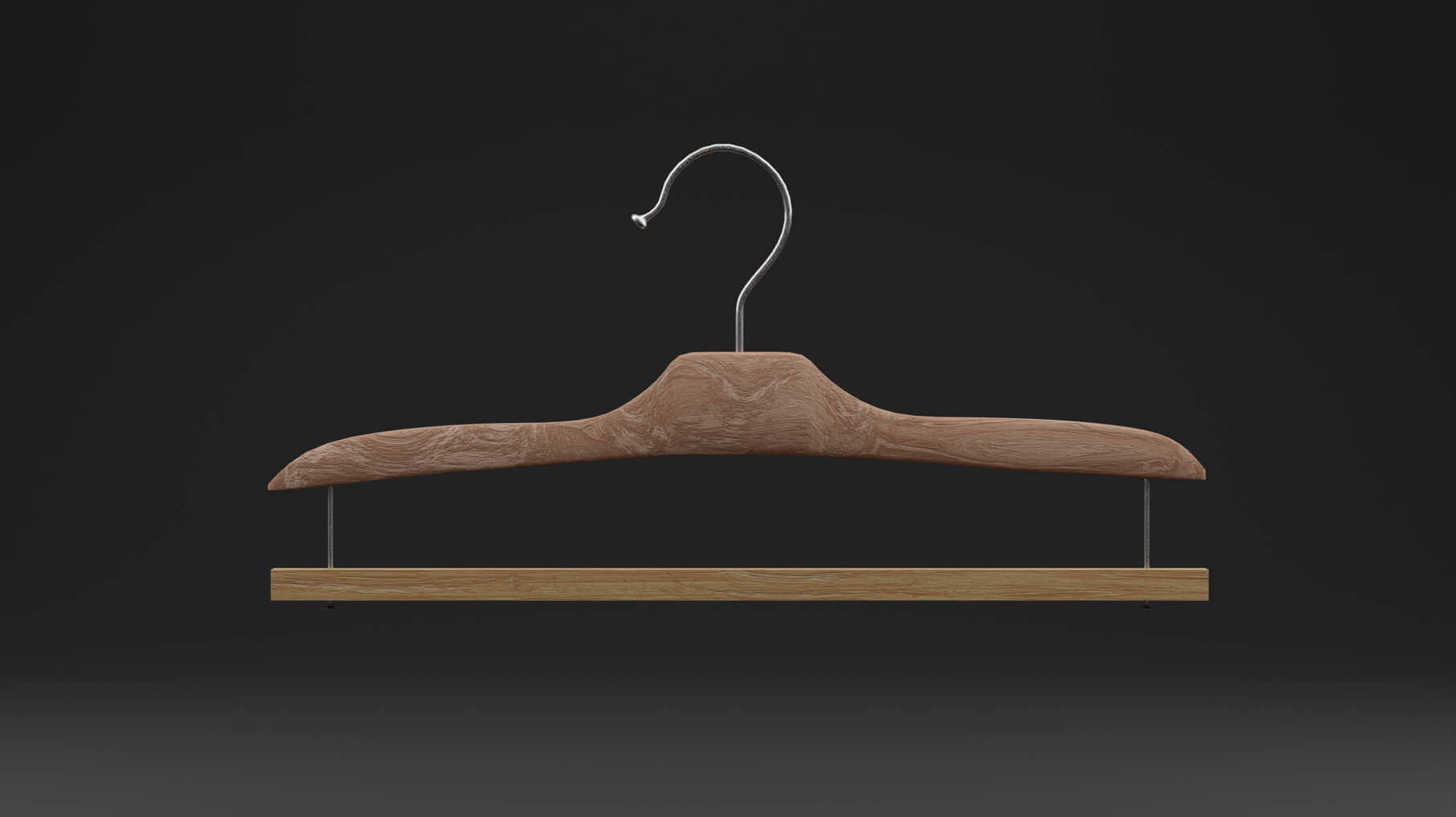Wooden Clothes Hanger - 3D Model by ShehataDesigns