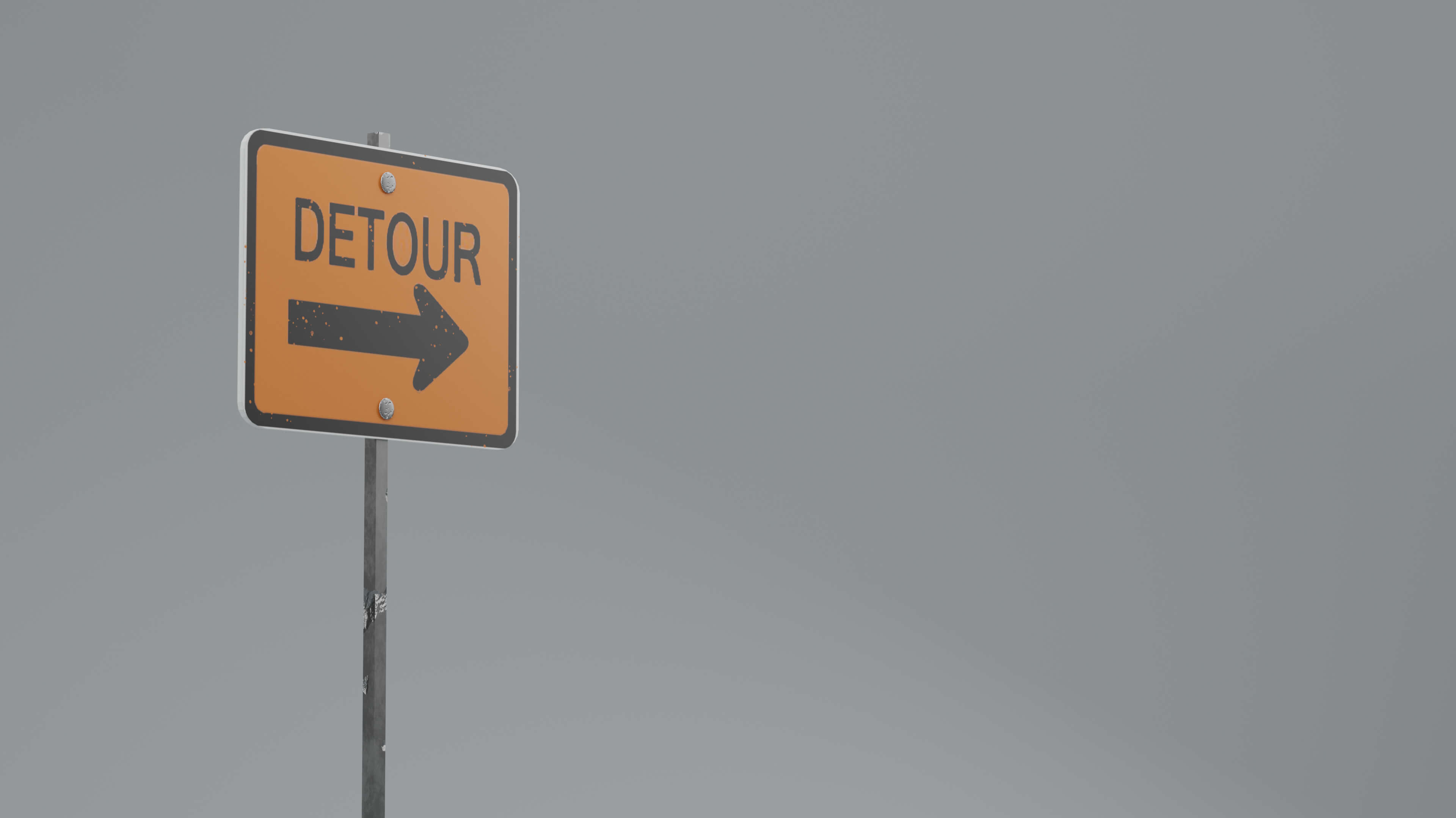 Detour Street Sign - 3D Model by ShehataDesigns