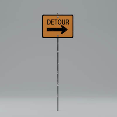 Detour Street Sign - 3D Model by ShehataDesigns