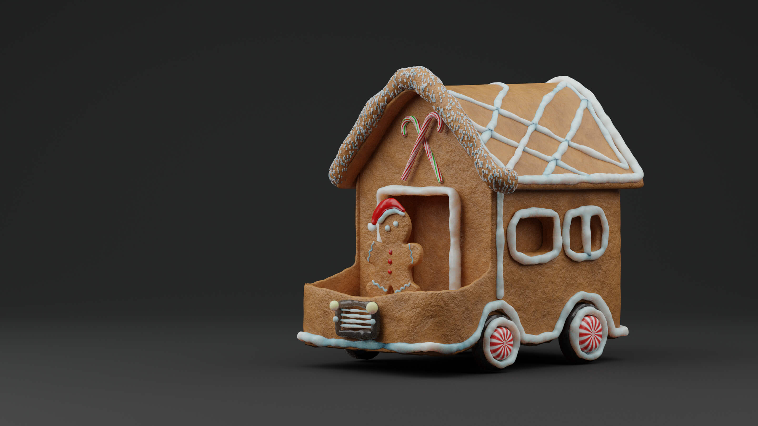Gingerbread Car - 3D Model by ShehataDesigns