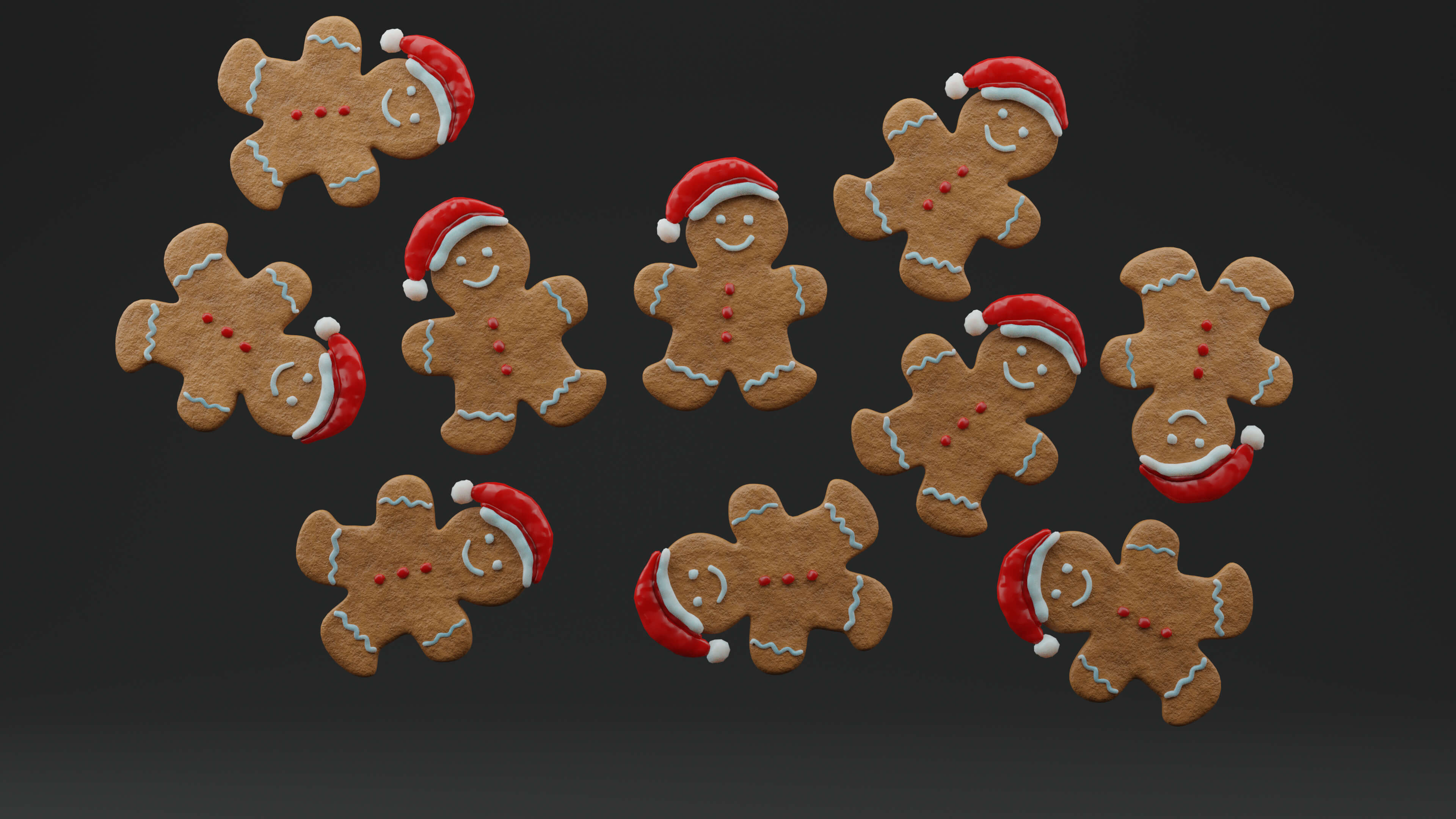 Santa Gingerbread Cookie - 3D Model by ShehataDesigns