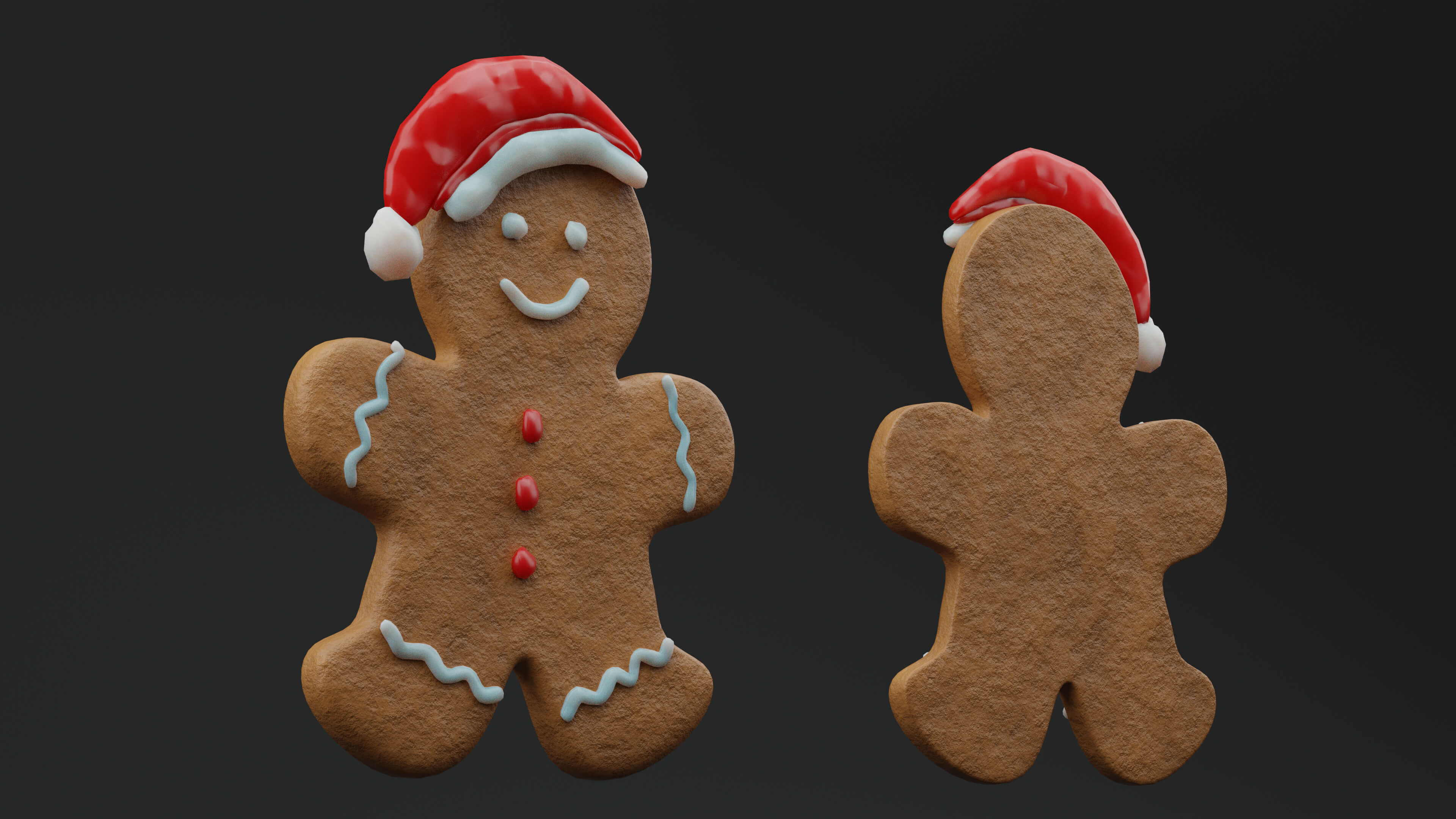 Santa Gingerbread Cookie - 3D Model by ShehataDesigns