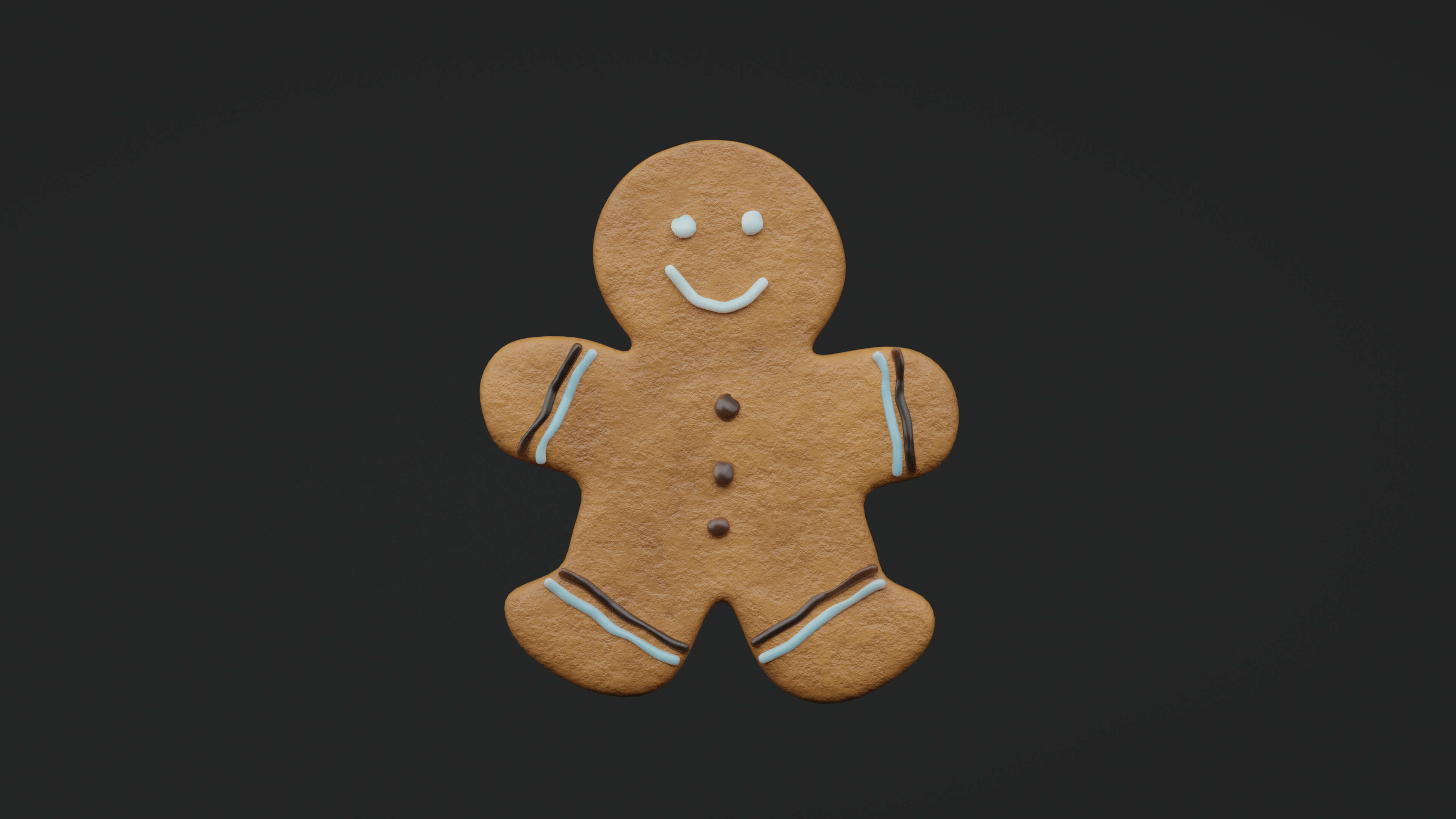 Black & White Gingerbread Cookie - 3D Model by ShehataDesigns