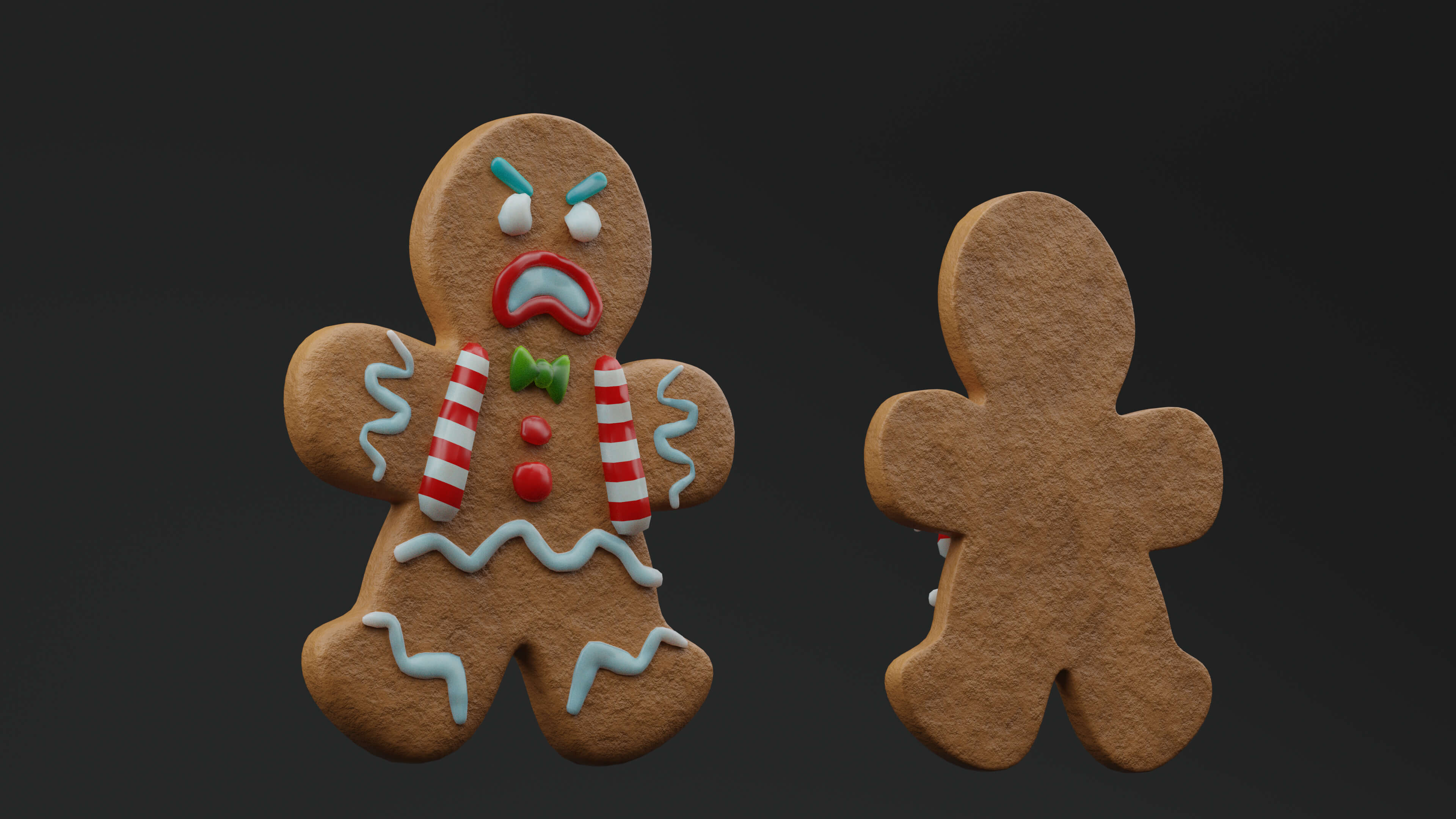 Angry Gingerbread Cookie - 3D Model by ShehataDesigns