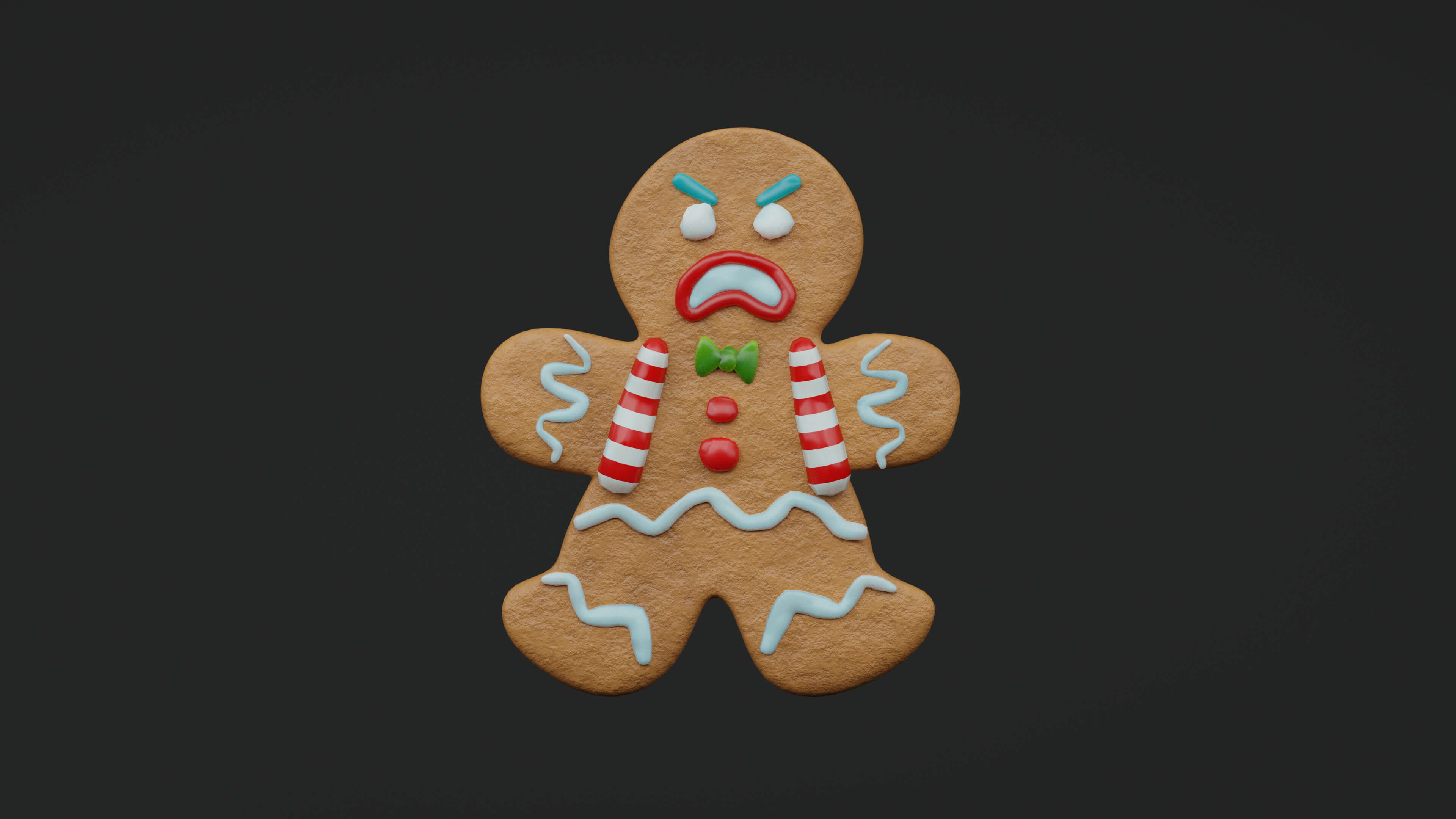 Angry Gingerbread Cookie - 3D Model by ShehataDesigns