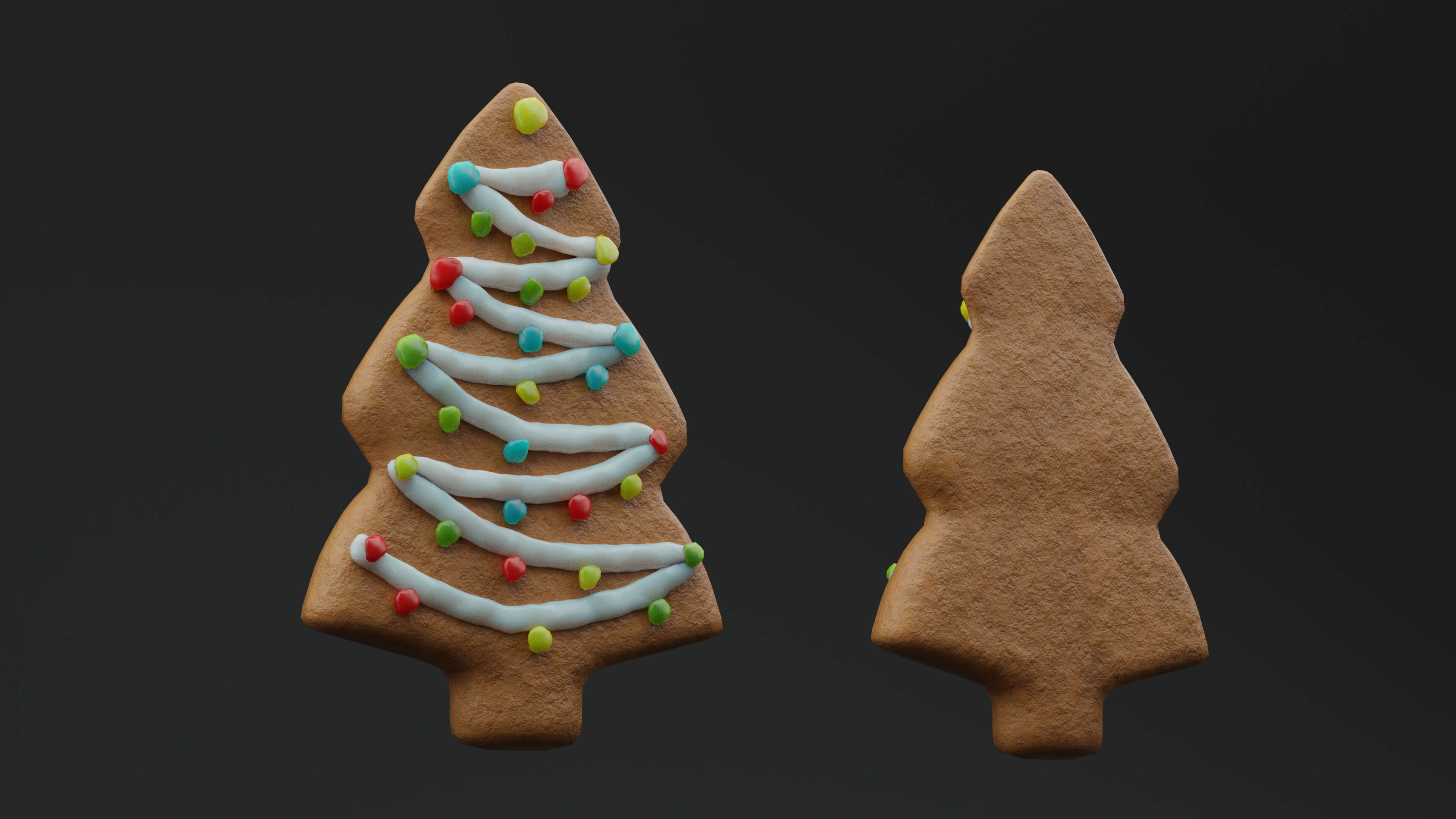 Colored Gingerbread Tree Cookie - 3D Model by ShehataDesigns