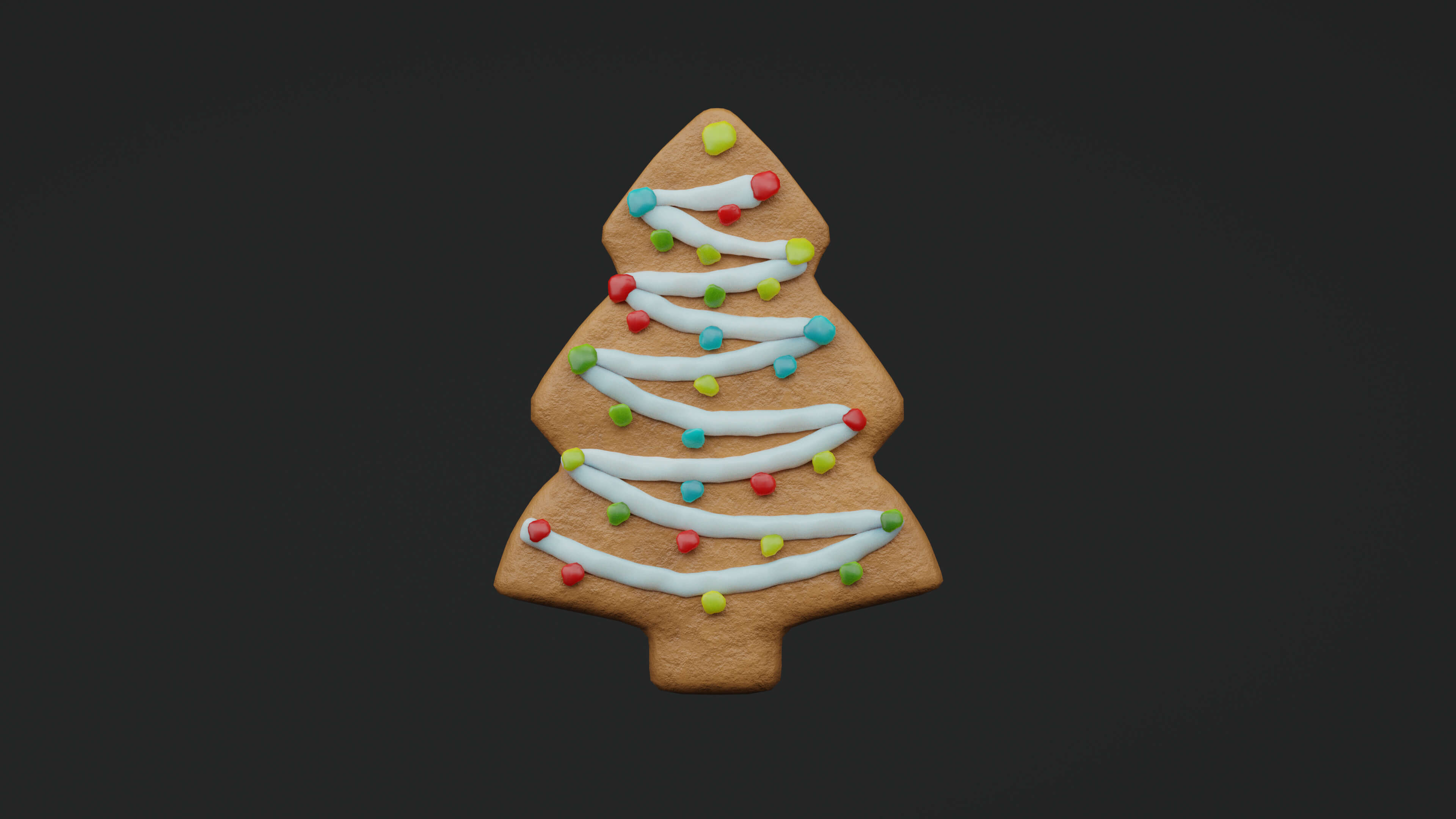 Colored Gingerbread Tree Cookie - 3D Model by ShehataDesigns