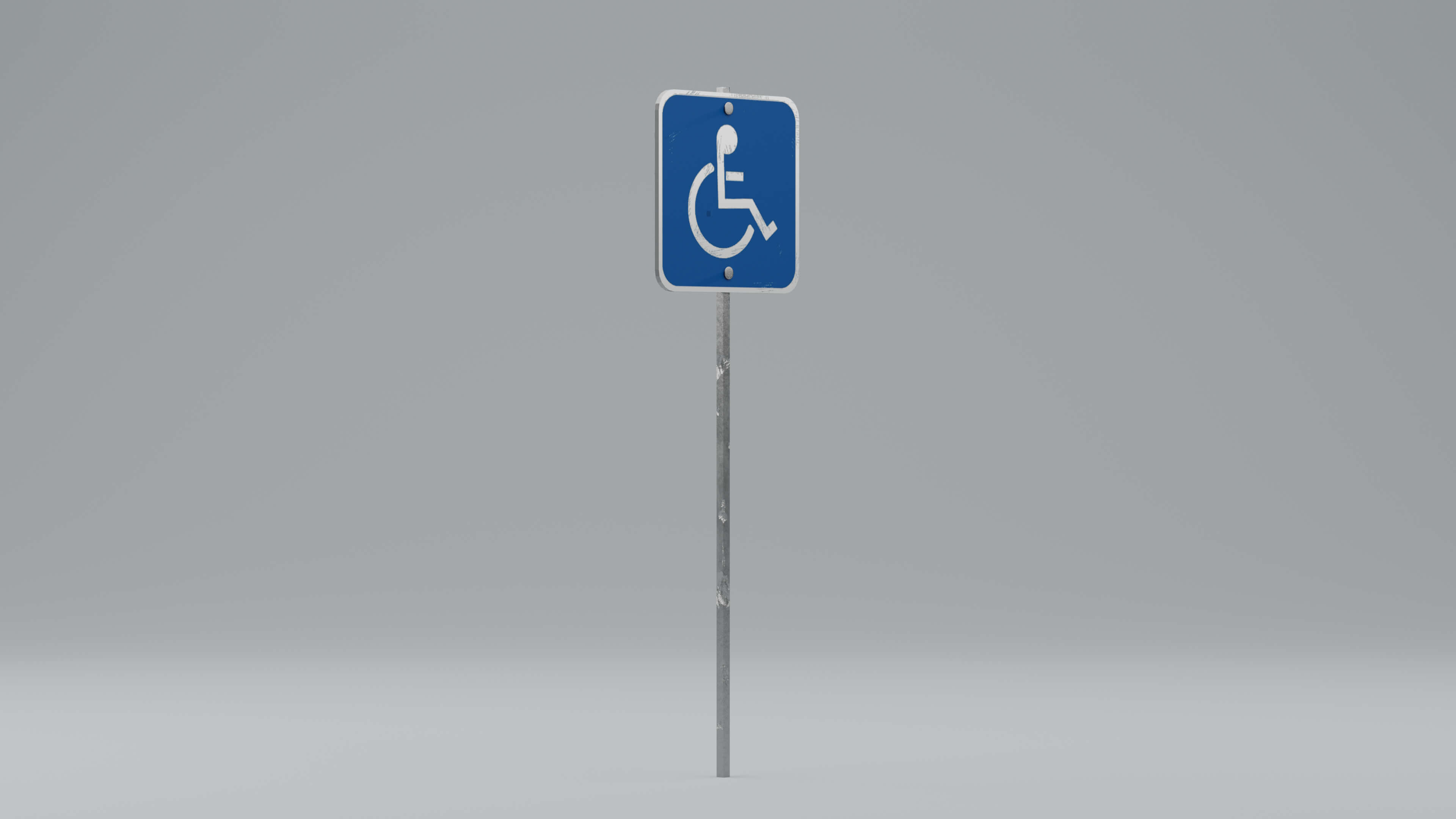Handicapped Street Sign - 3D Model by ShehataDesigns