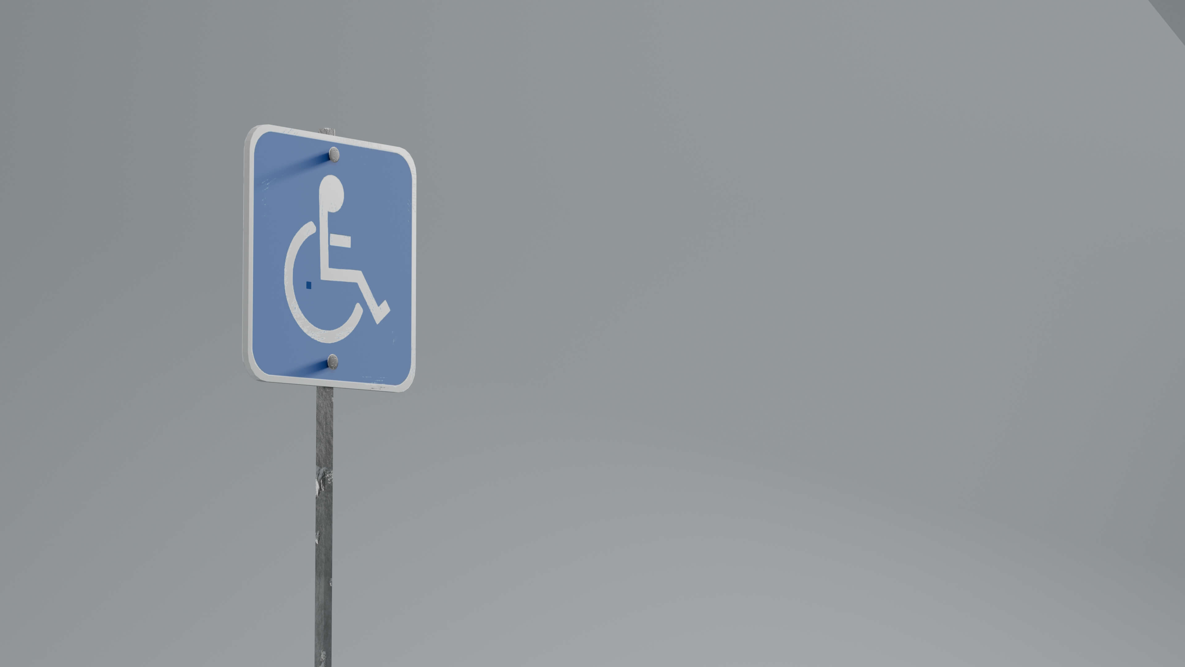 Handicapped Street Sign - 3D Model by ShehataDesigns