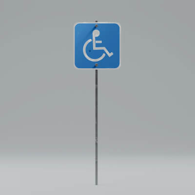 Handicapped Street Sign - 3D Model by ShehataDesigns