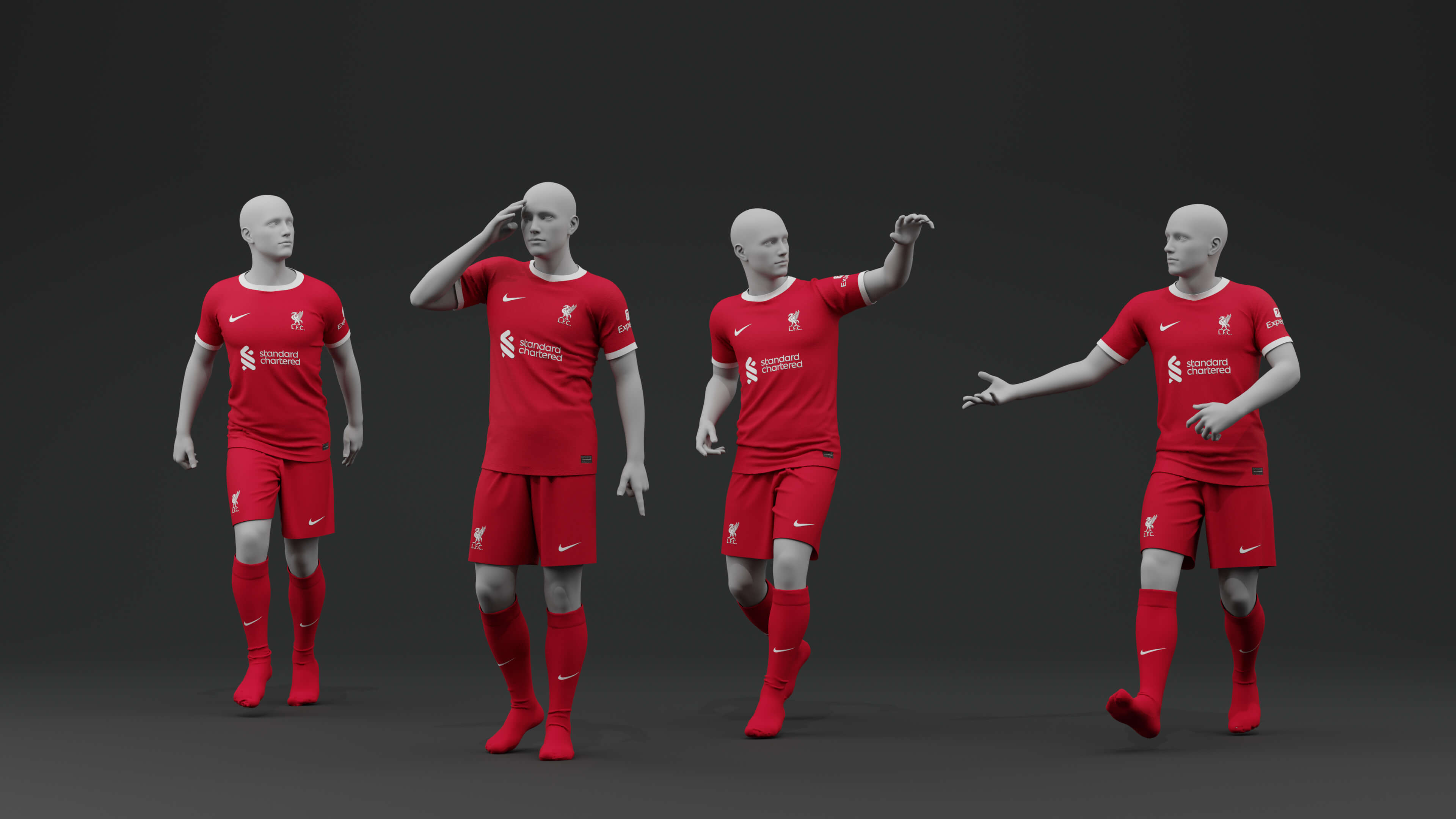 Liverpool 2023 Home Jersey Poses - 3D Model by ShehataDesigns