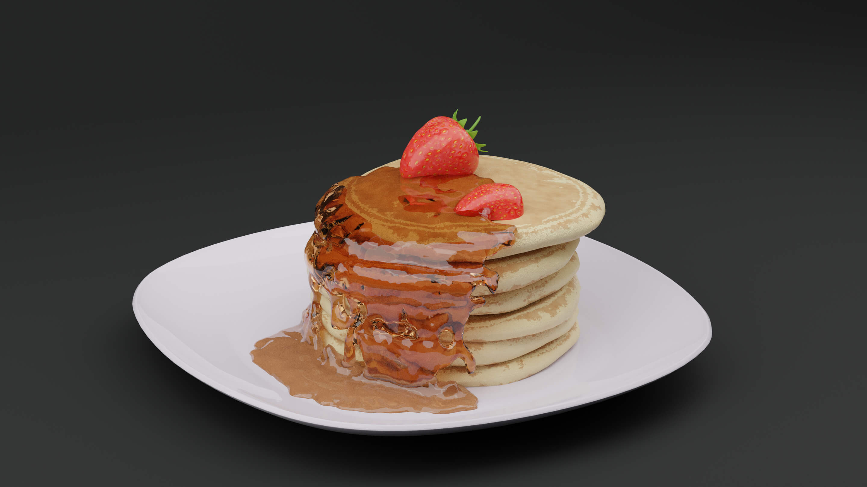 Pancake With Honey - 3D Model by ShehataDesigns
