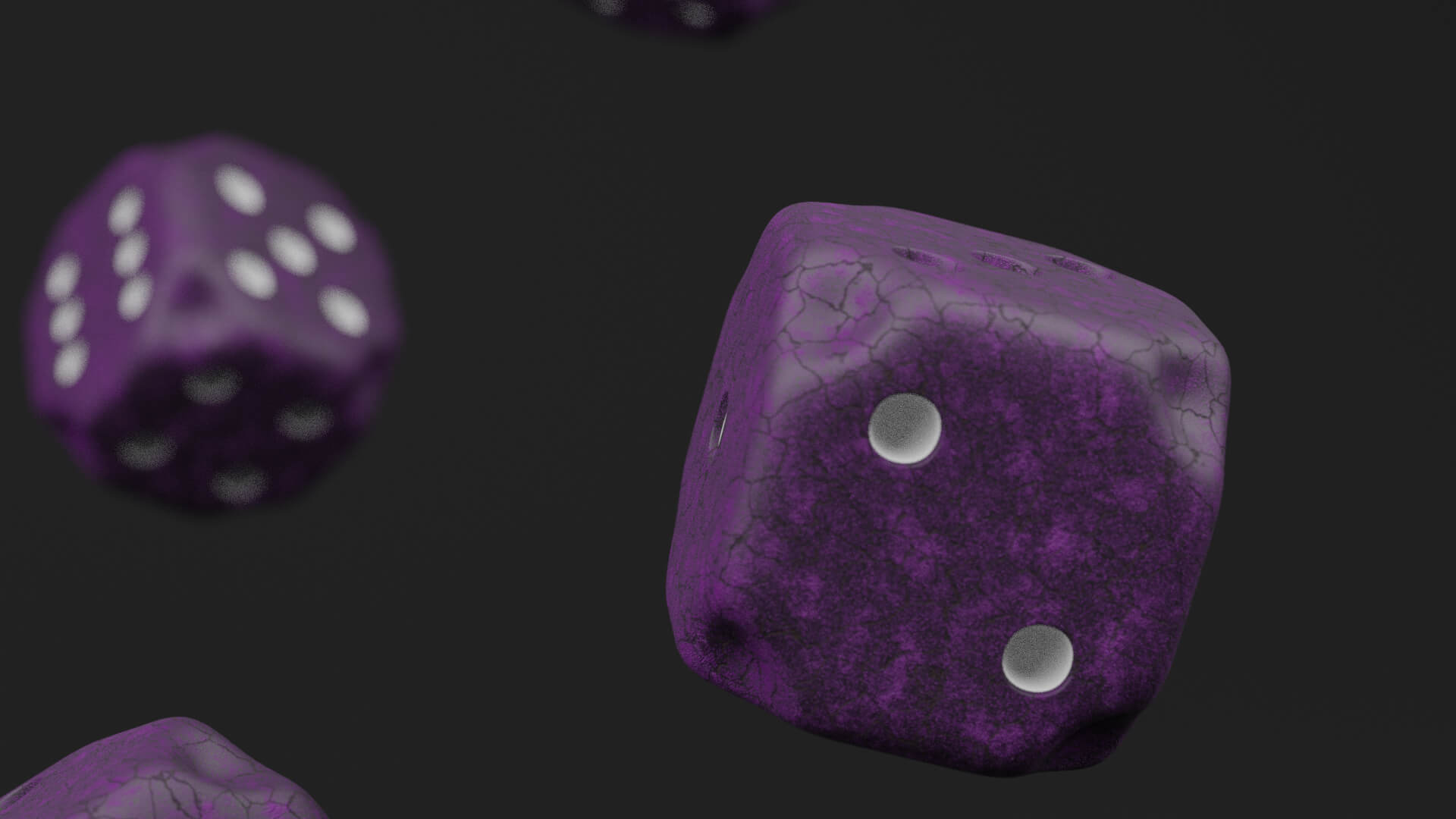 Purple Roleplaying Dice - 3D Model by ShehataDesigns