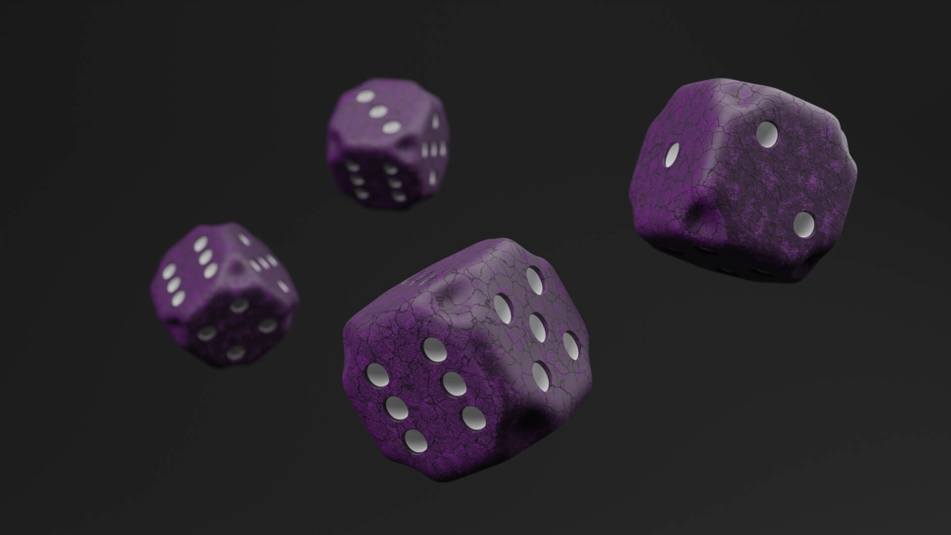 Purple Roleplaying Dice - 3D Model by ShehataDesigns