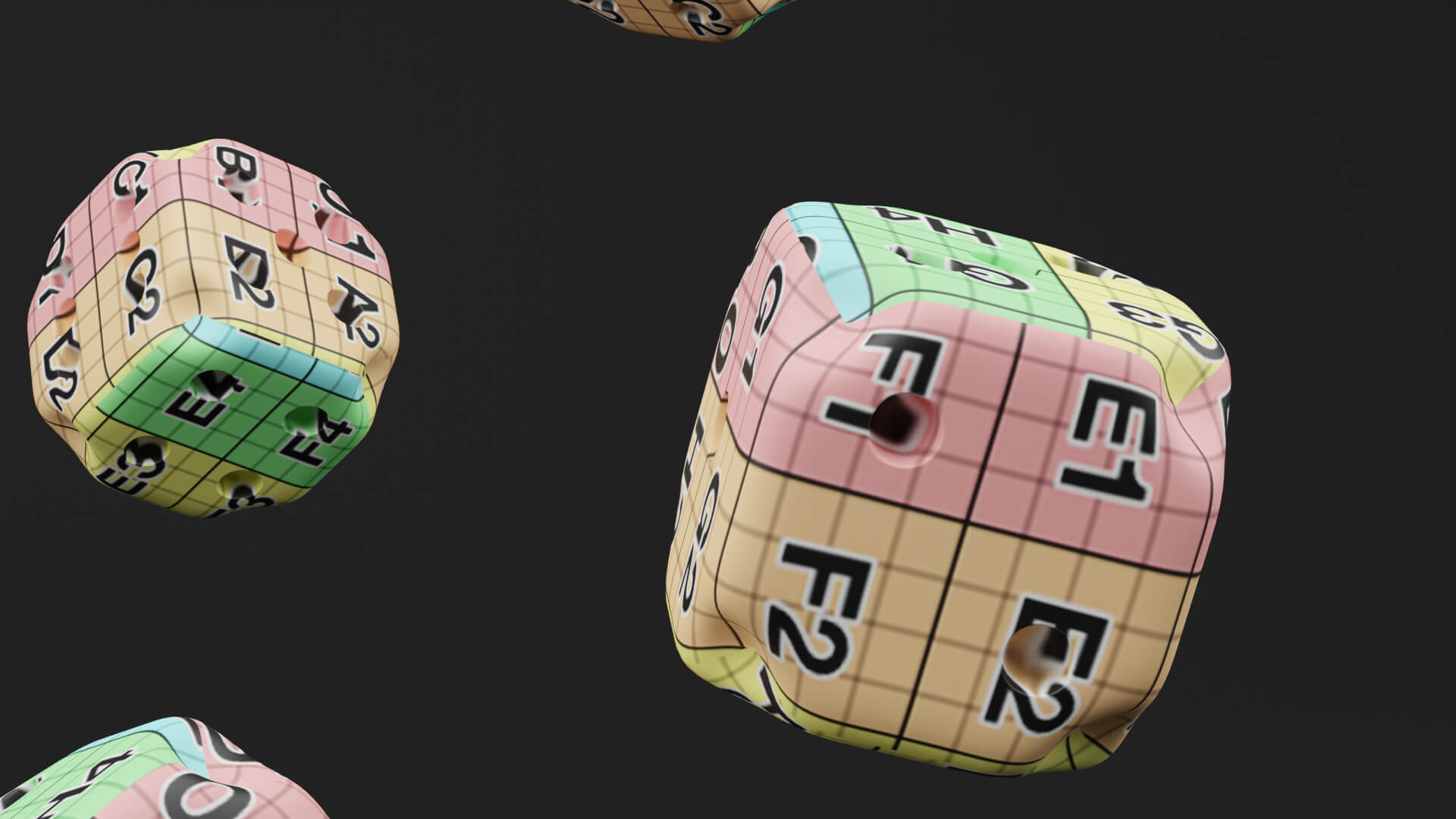 Purple Roleplaying Dice - 3D Model by ShehataDesigns