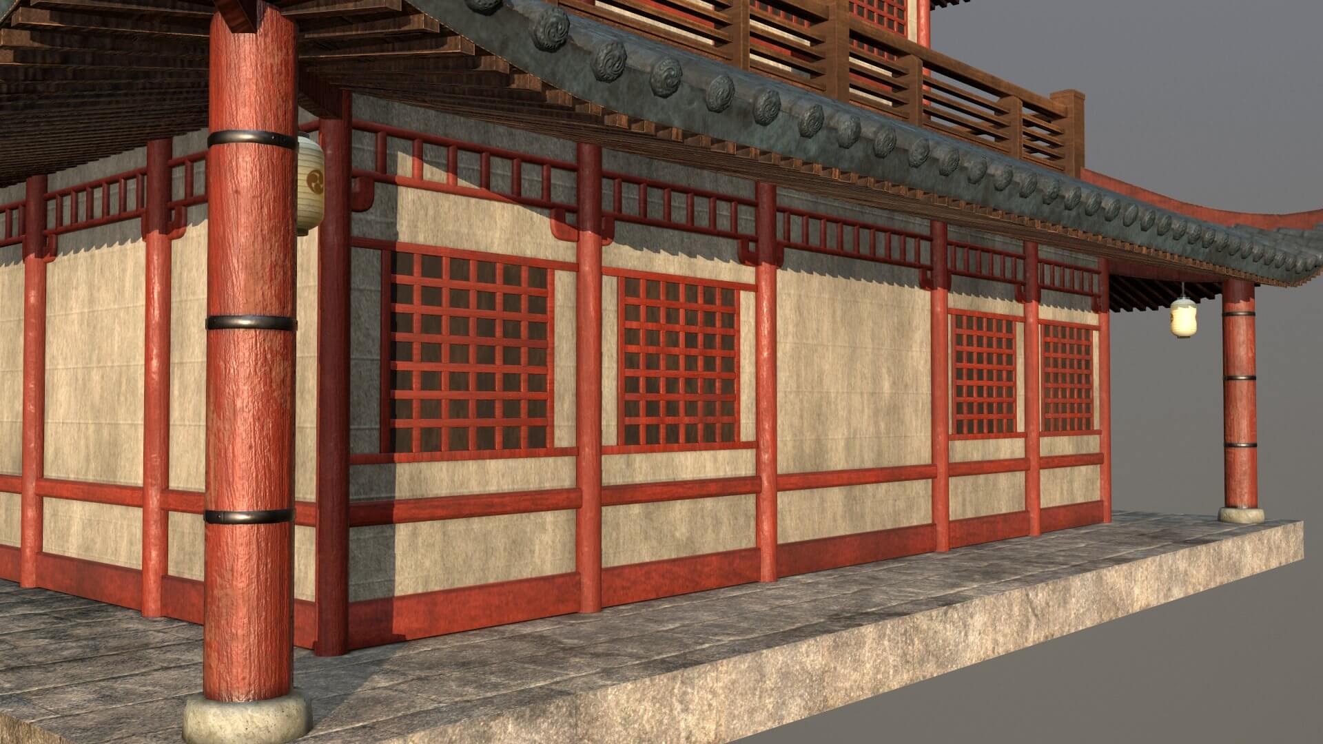 Asian Japanese and Chinese Building - 3D Model by sherazahmad
