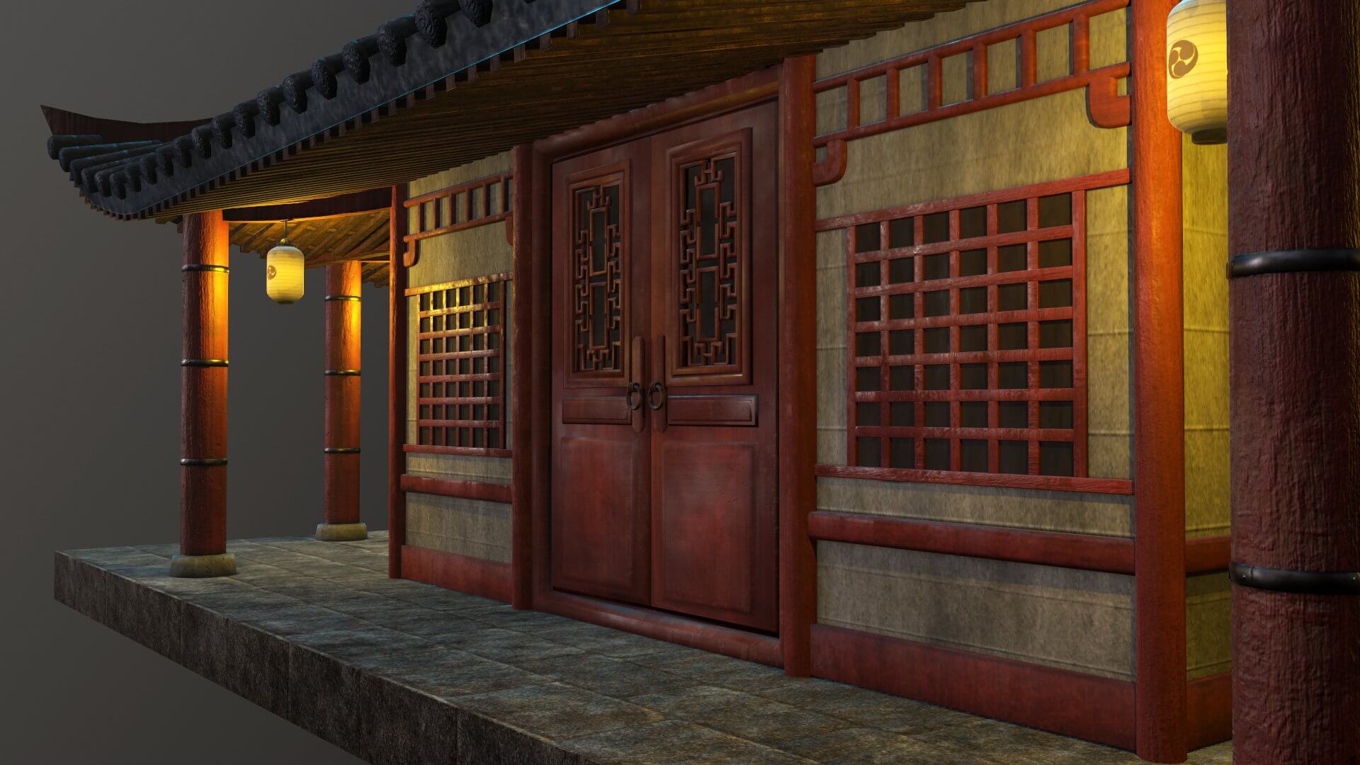 Asian Japanese and Chinese Building - 3D Model by sherazahmad