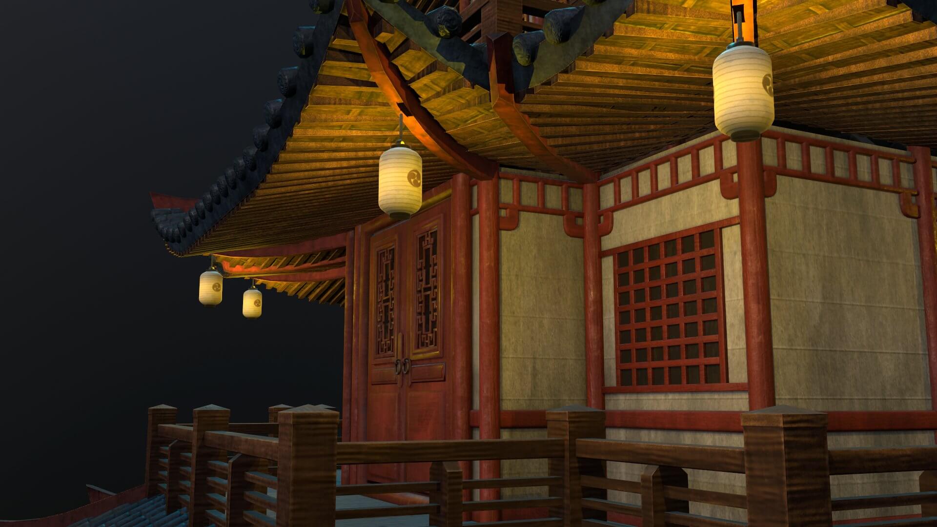 Asian Japanese and Chinese Building - 3D Model by sherazahmad