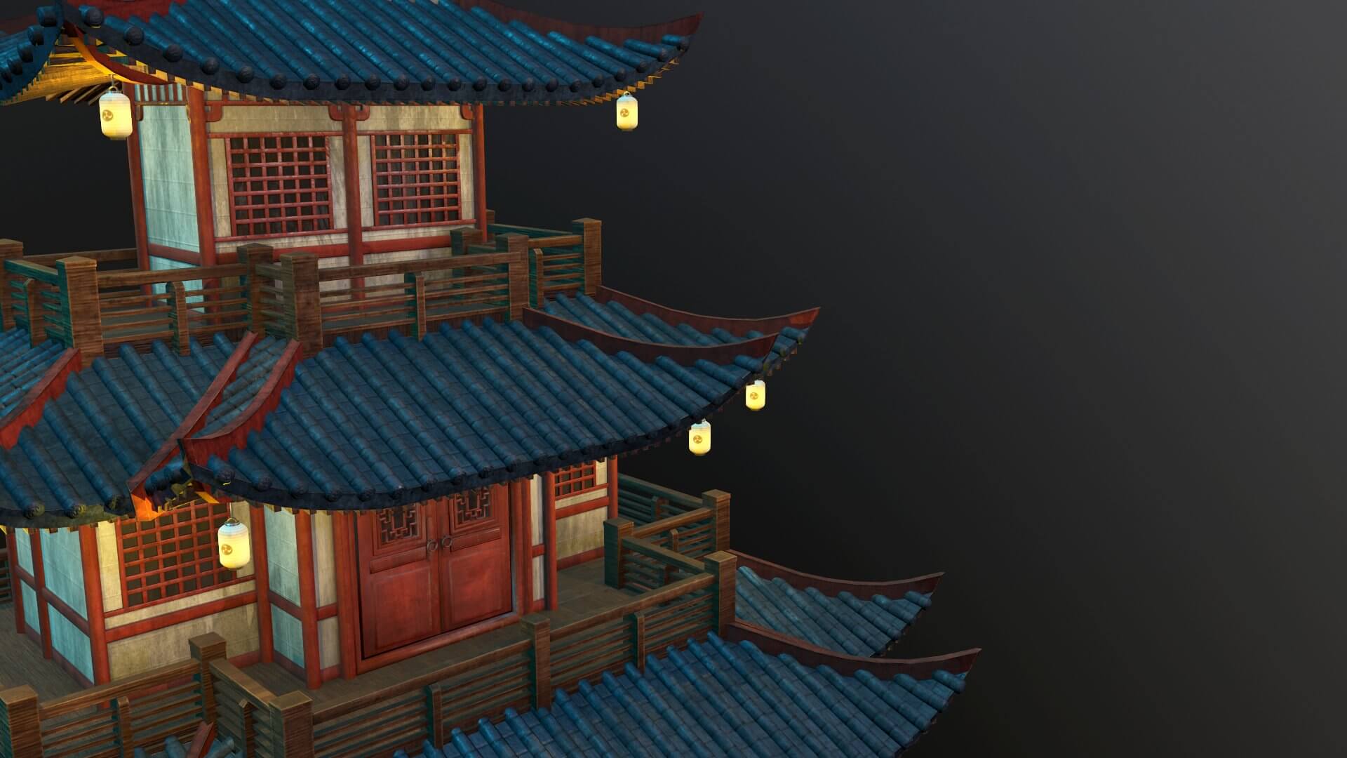Asian Japanese and Chinese Building - 3D Model by sherazahmad