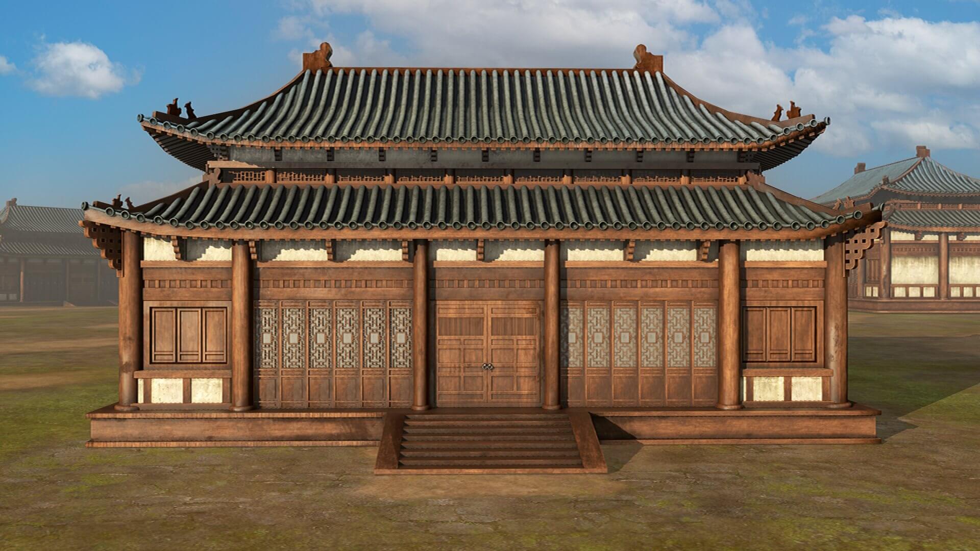 Traditional Asian Building - 3D Model by sherazahmad