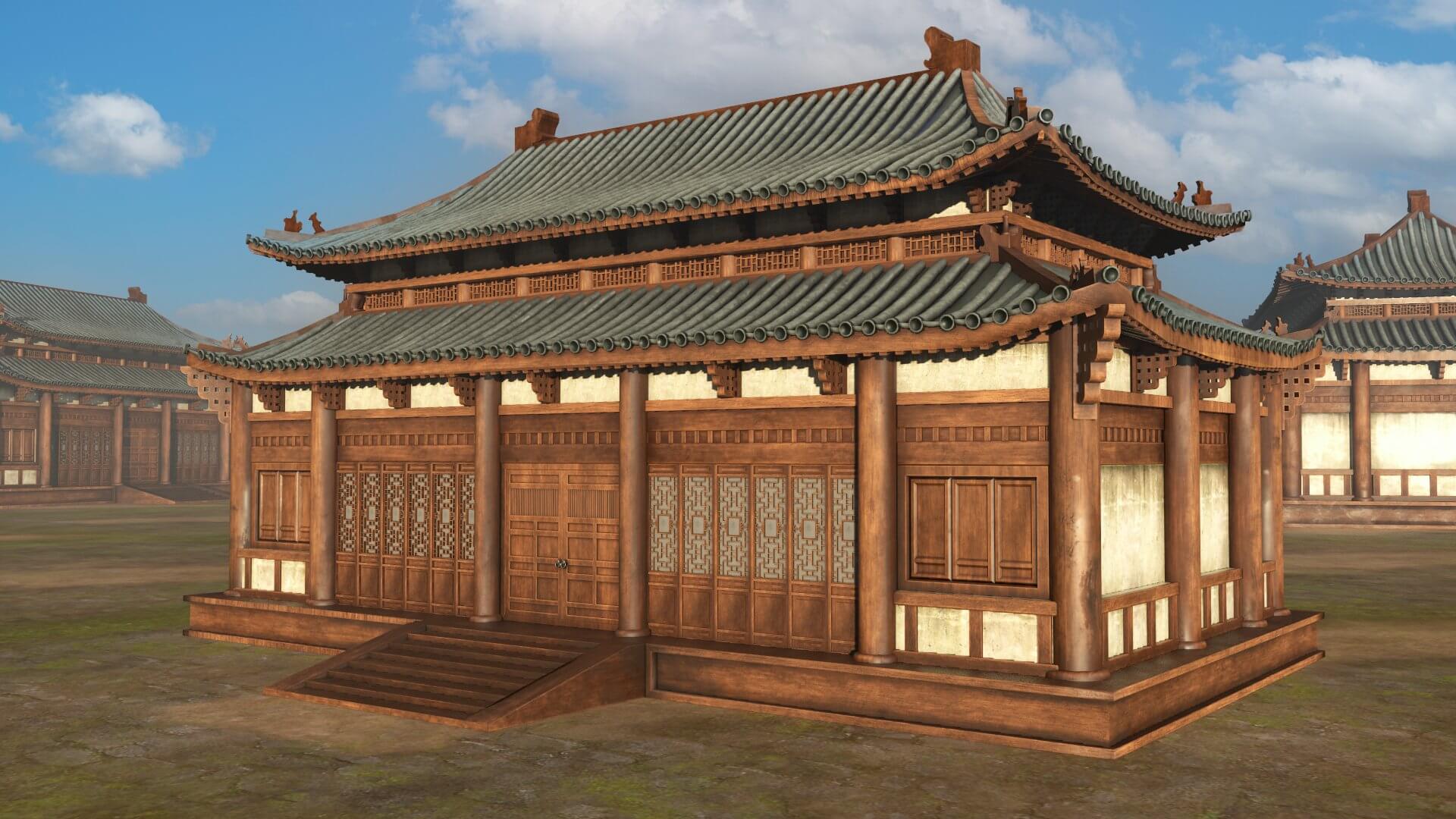 Traditional Asian Building - 3D Model by sherazahmad