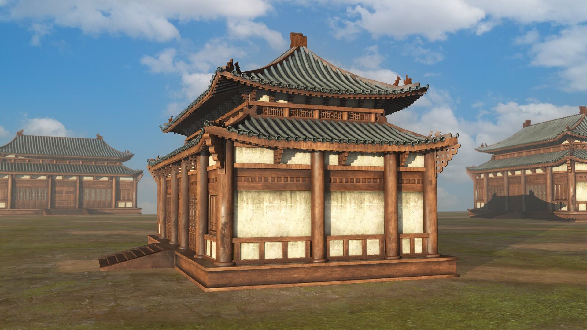 Traditional Asian Building - 3D Model by sherazahmad