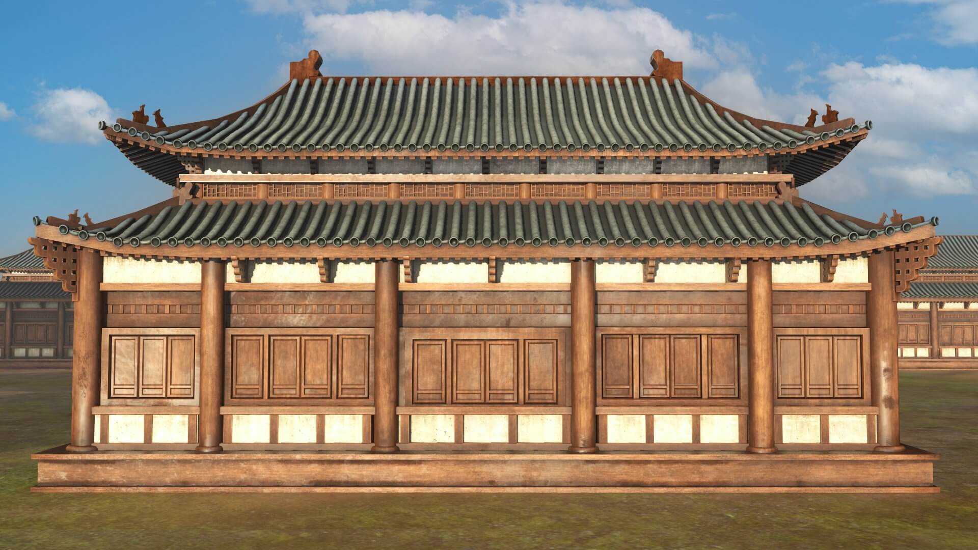 Traditional Asian Building - 3D Model by sherazahmad