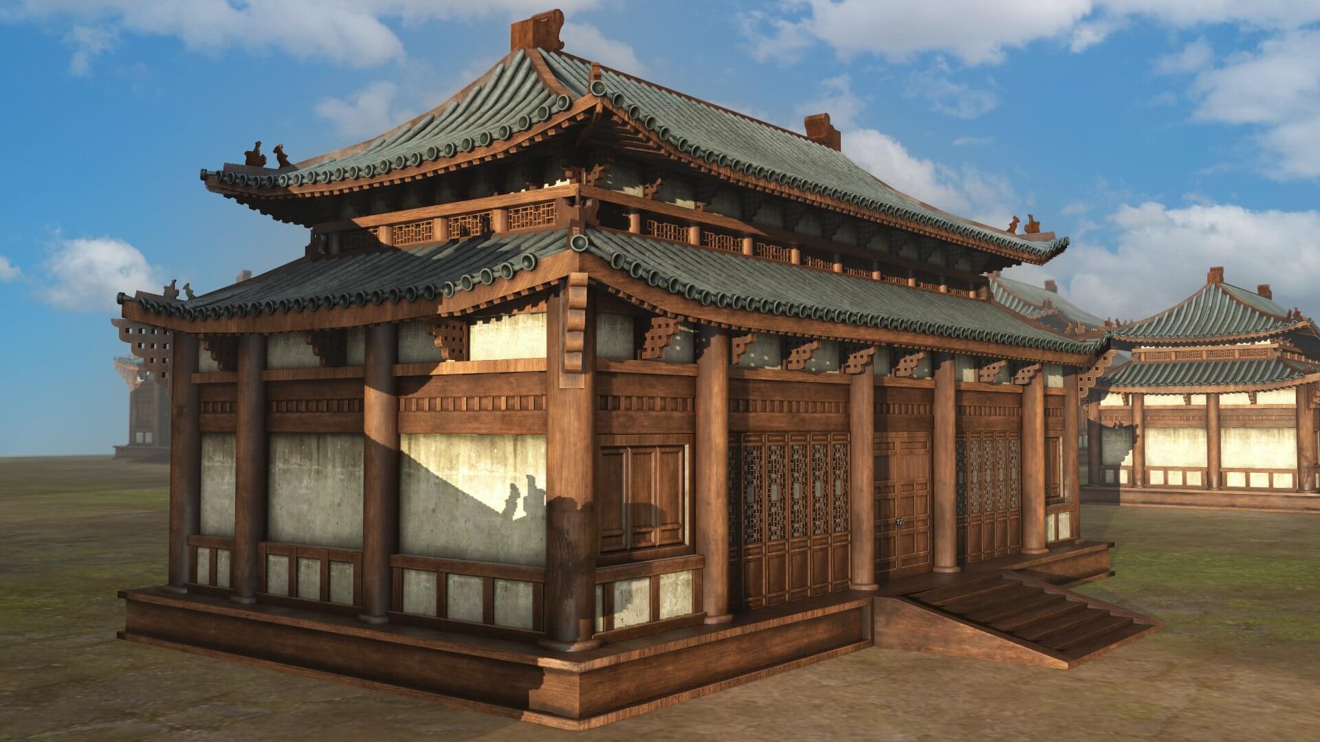 Traditional Asian Building - 3D Model by sherazahmad