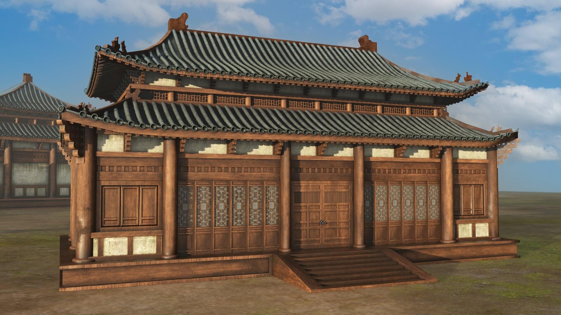 Traditional Asian Building - 3D Model by sherazahmad