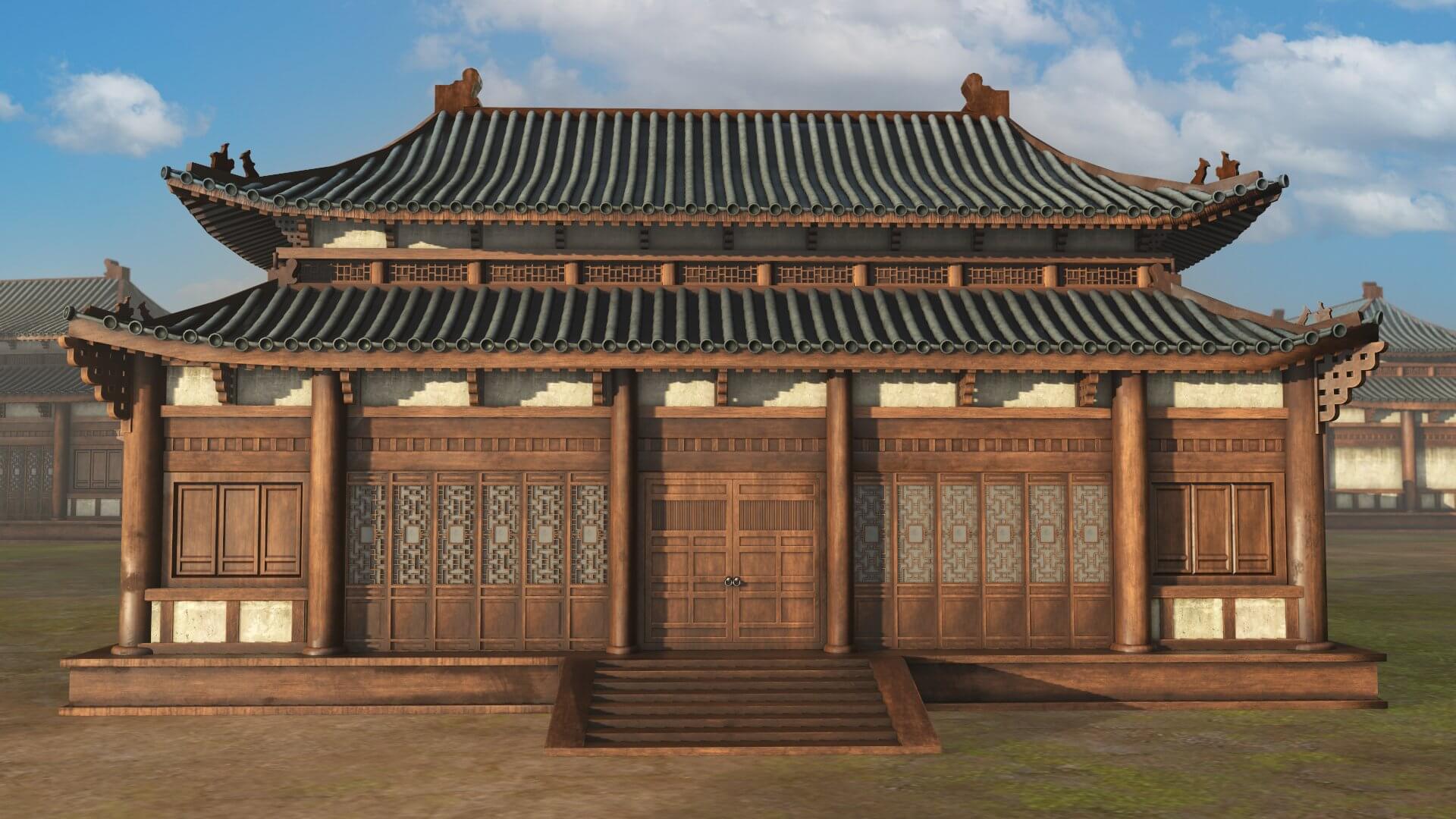 Traditional Asian Building - 3D Model by sherazahmad