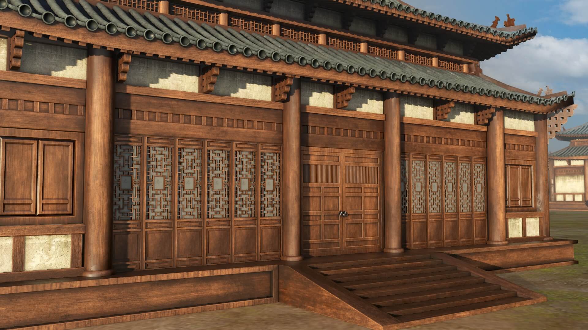 Traditional Asian Building - 3D Model by sherazahmad